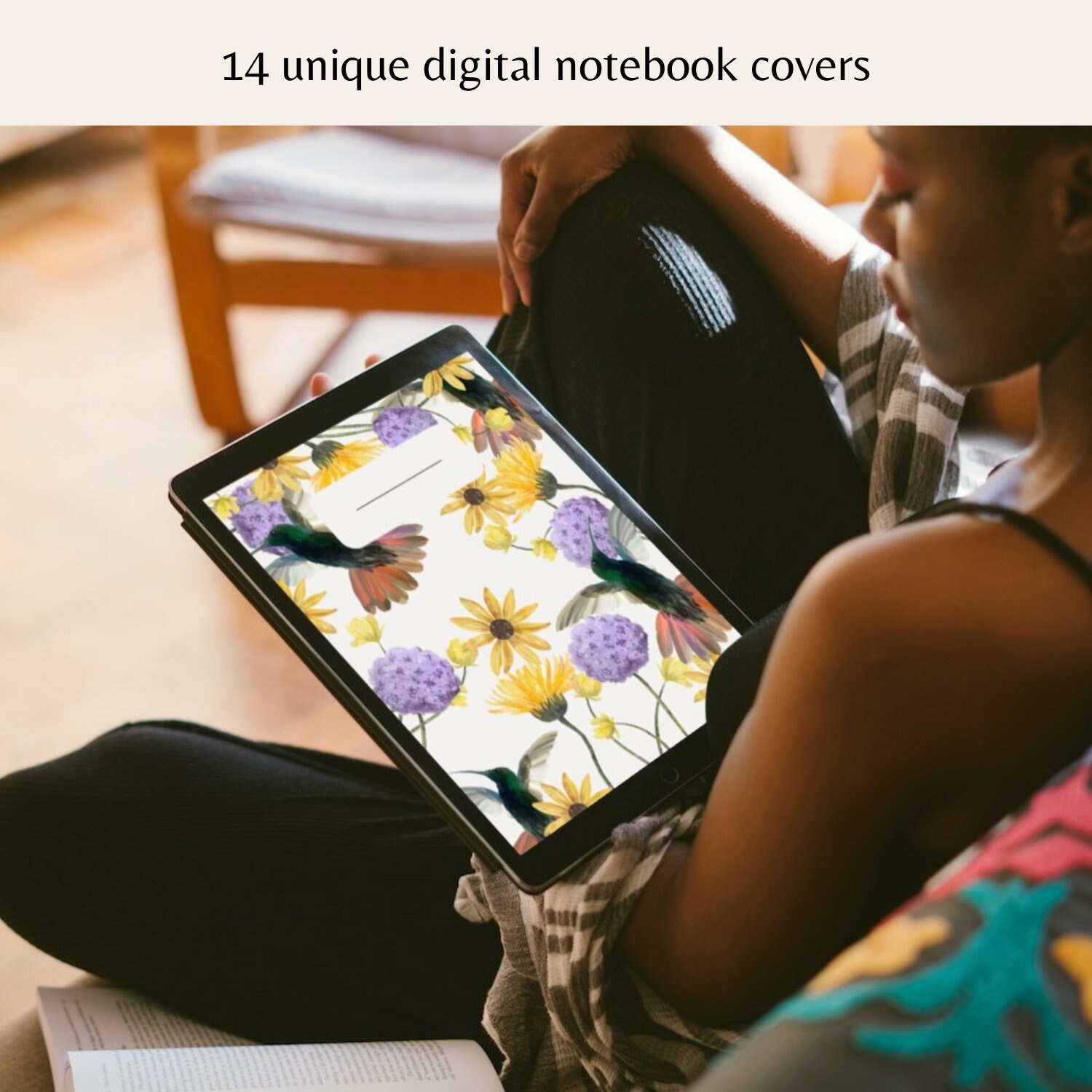 14 Digital Goodnotes Covers With Flowers, Butterflies, Birds, and ...