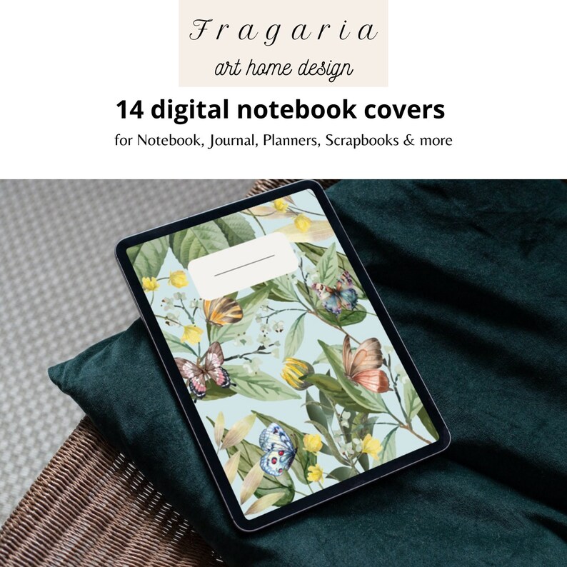 14 Digital Goodnotes Covers With Flowers, Butterflies, Birds, and ...