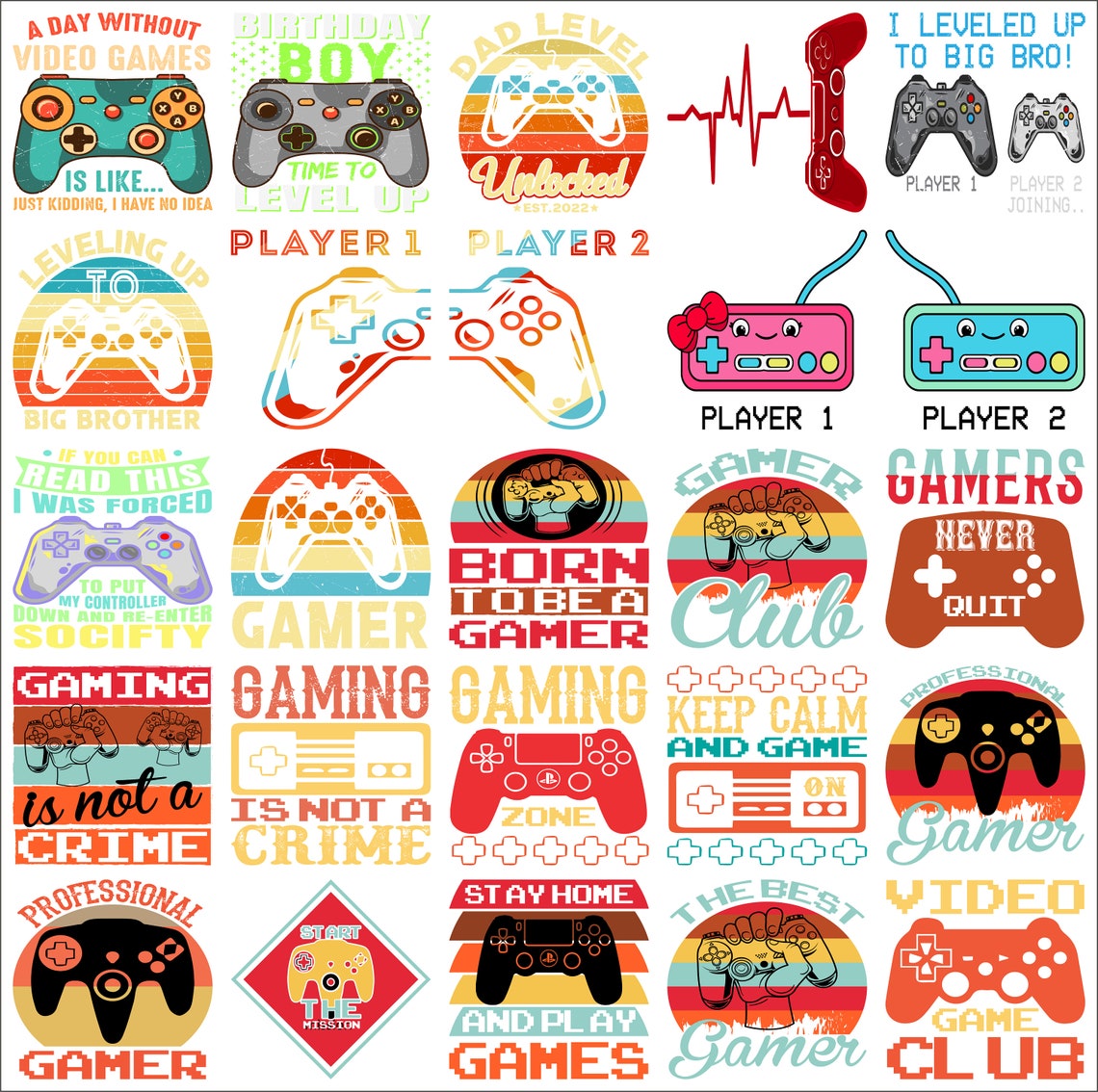 Gamer Bundle, Svg, Png, Jpg, Pdf, Dxf, Eps, Ai Formats, 700 Files ...