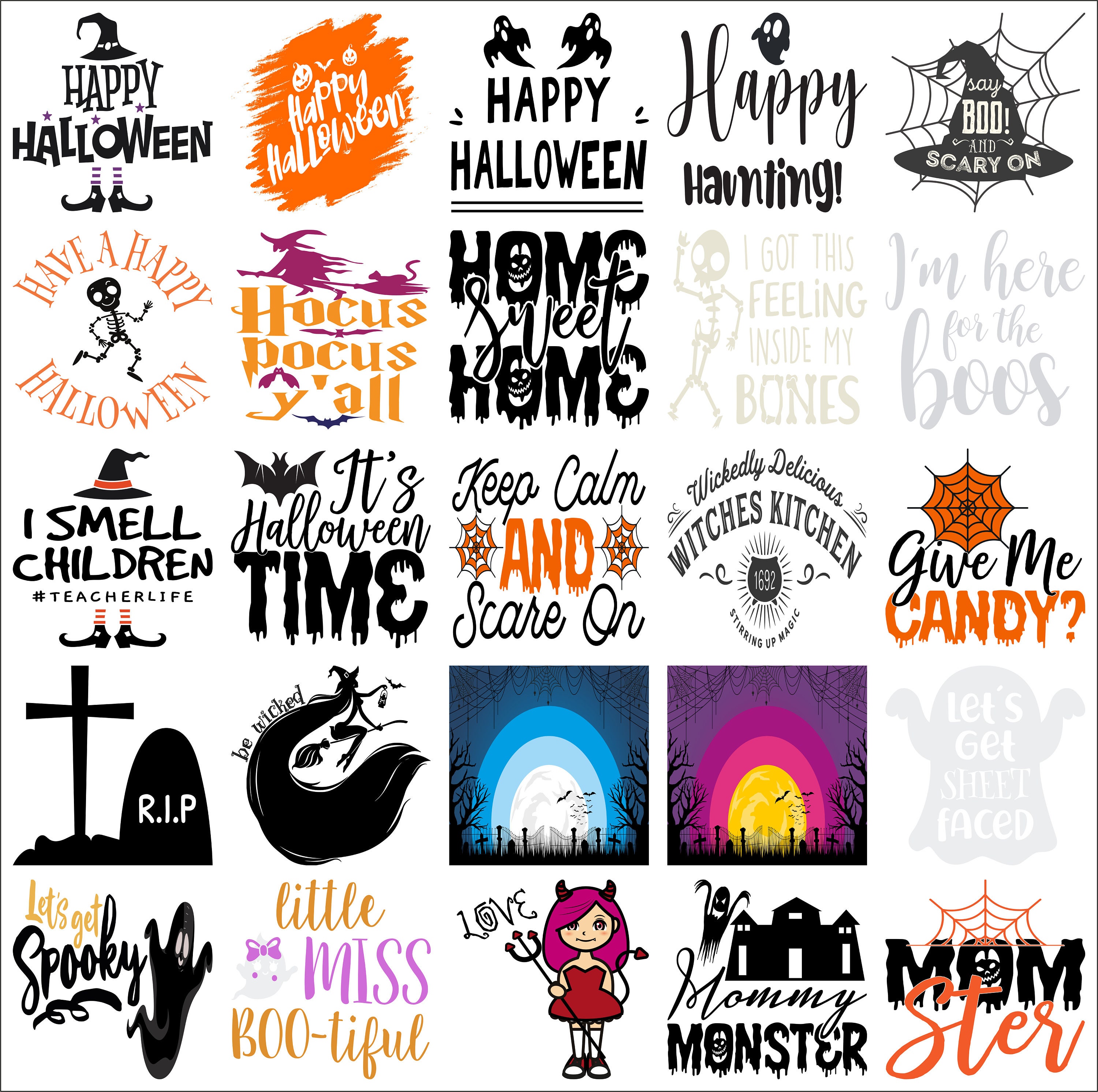 Halloween Bundle, 700 Files, Svg, Png, Jpg, Pdf, Dxf, Eps, Ai Formats ...