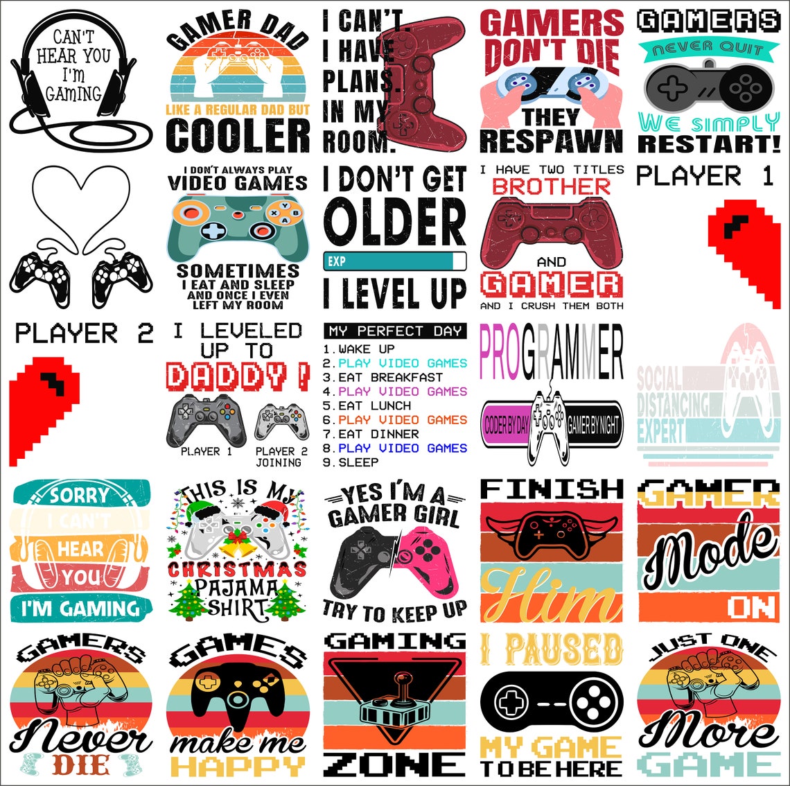 Gamer Bundle, Svg, Png, Jpg, Pdf, Dxf, Eps, Ai Formats, 700 Files ...