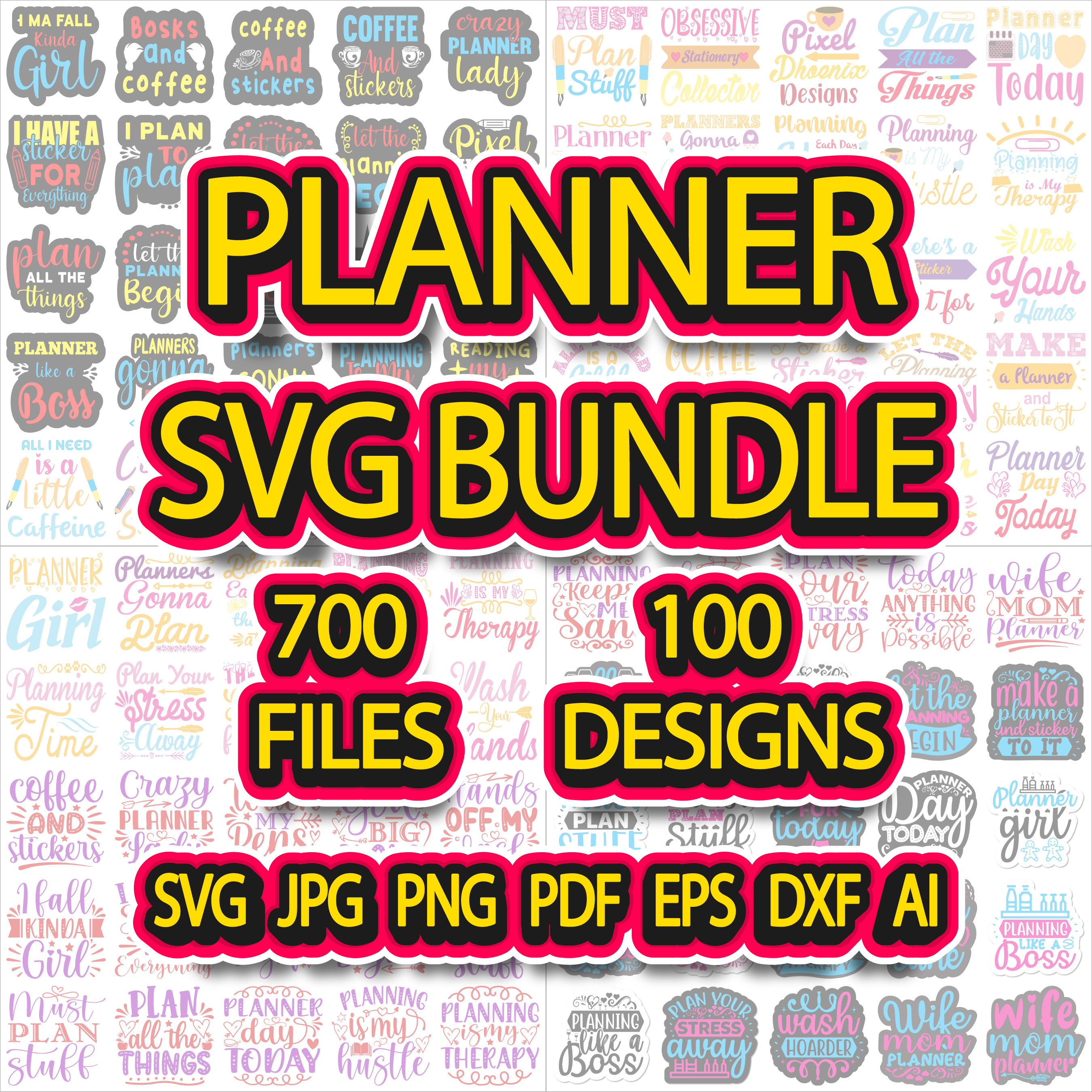 Planner SVG Bundle, Planner Quotes, Planner Designs, SVG Files for ...