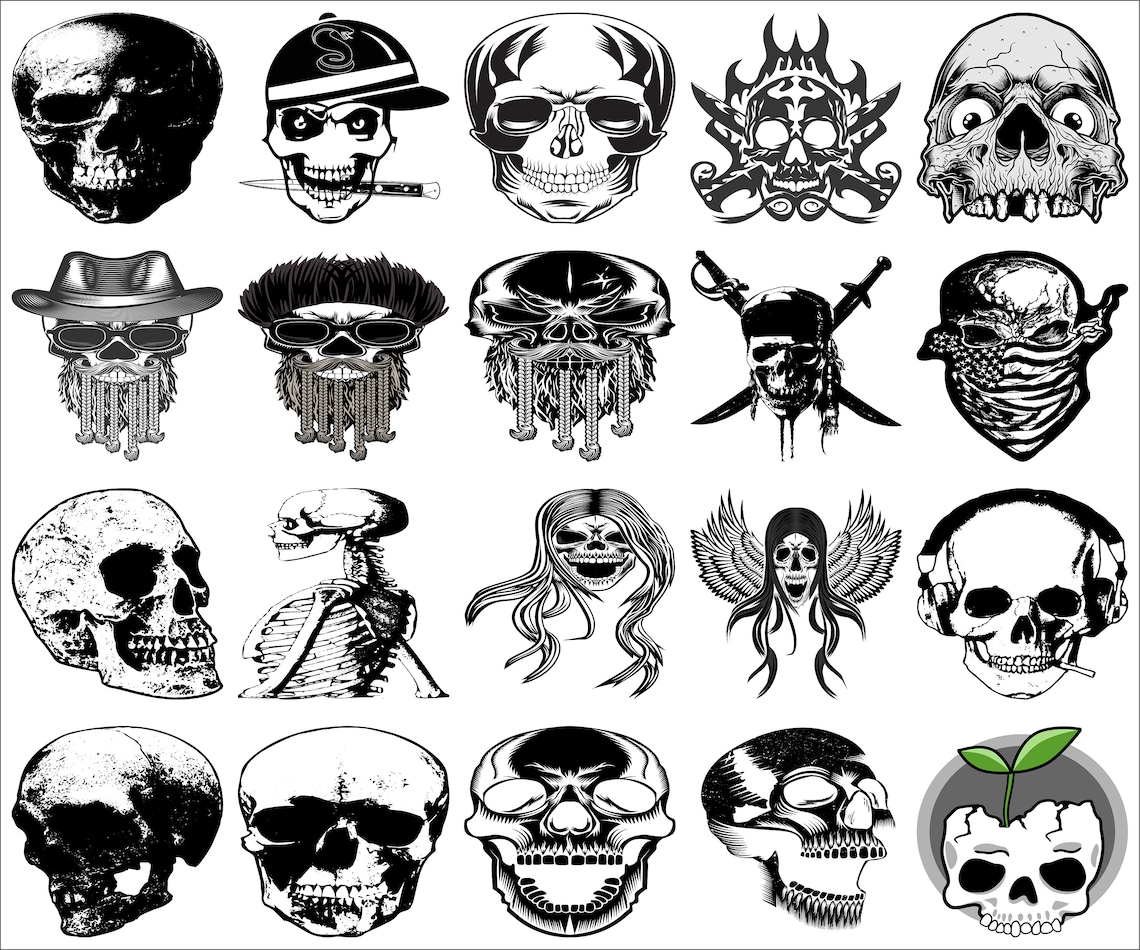 Skull SVG Bundle Skull Designs Skull Svg Printable - Etsy
