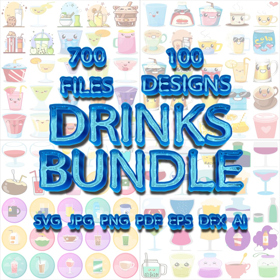 Drinks Svg Bundle, Instant Download, Svg Files for Cricut, Printable ...