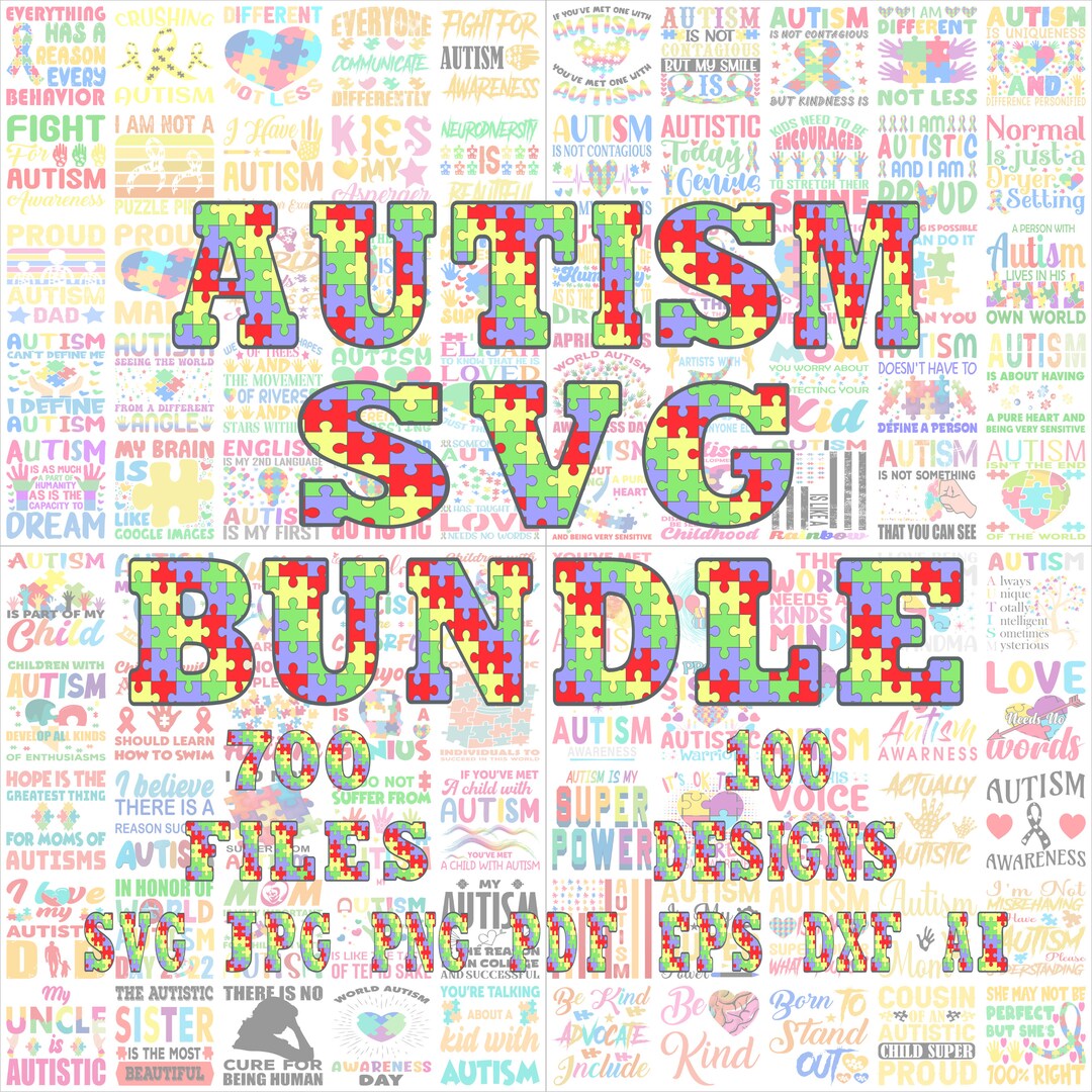 Autism SVG Bundle, Autism Awareness Svg, SVG Files for Cricut, Autism ...