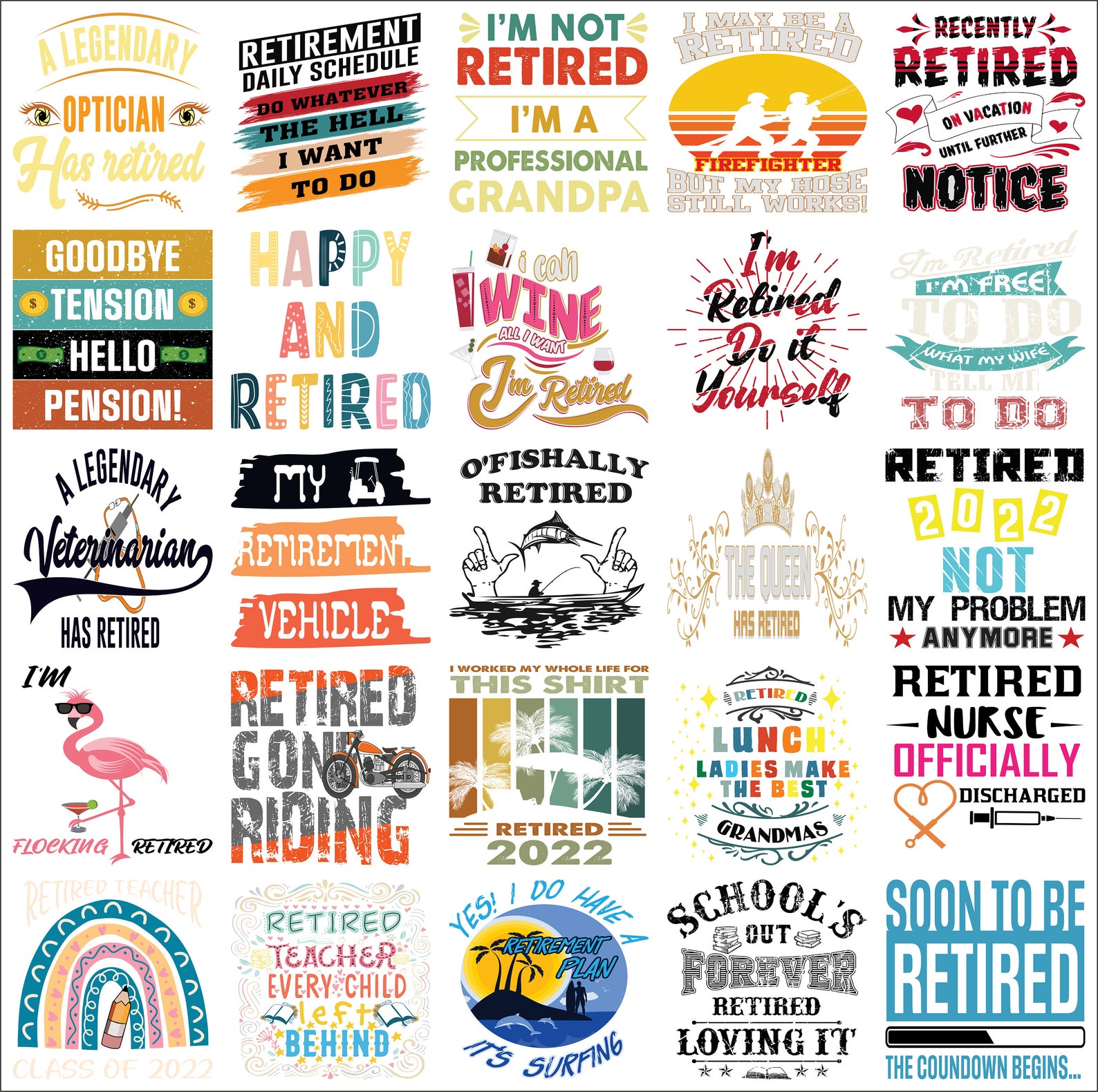 Retirement Bundle, Retirement Quotes, Retirement Designs, 700 Files ...