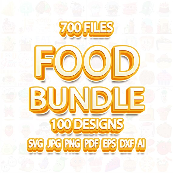 Food Bundle Svg Png Jpg Pdf Dxf Eps Ai Formats Food - Etsy