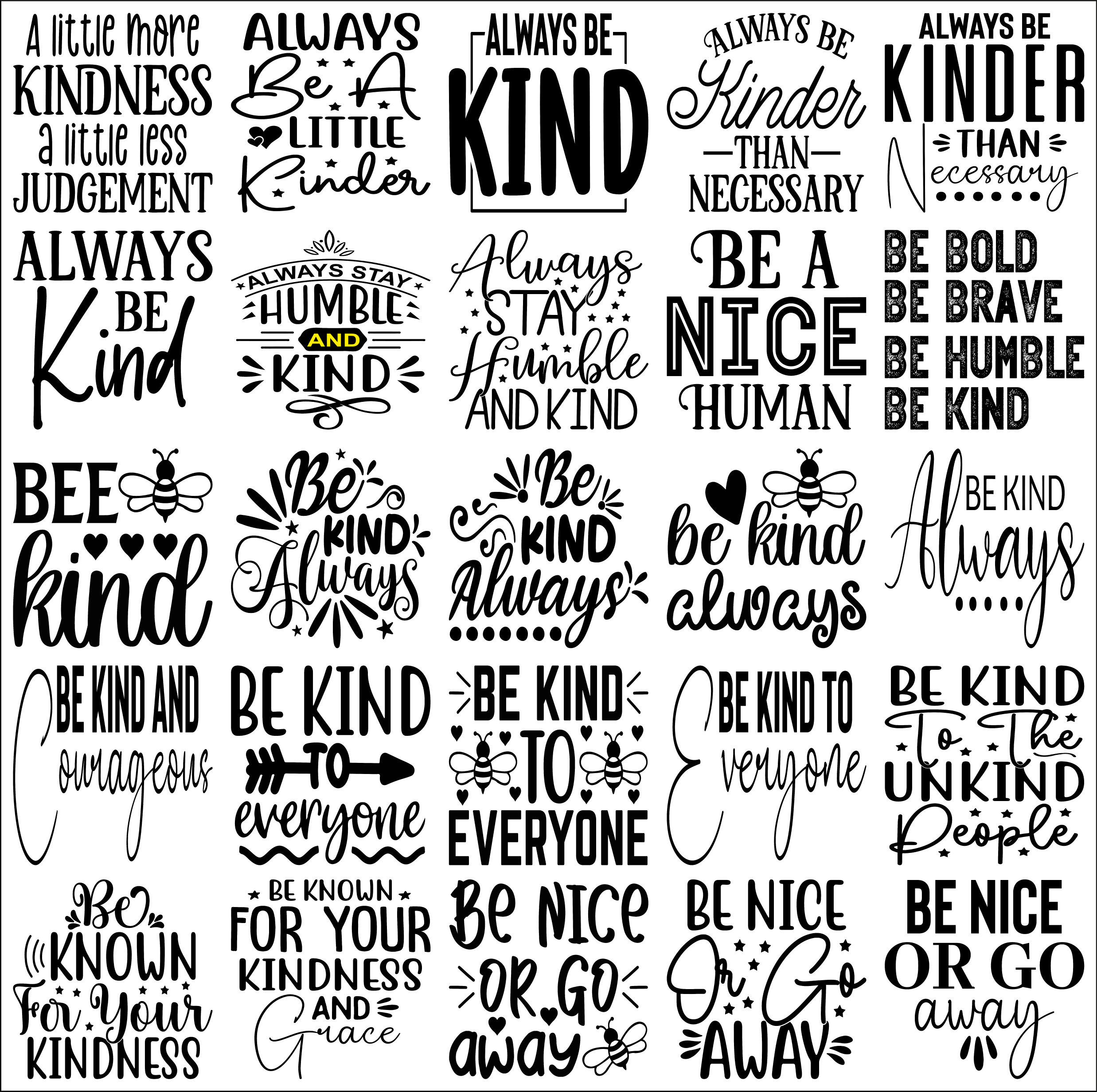 Kindness SVG Bundle, Instant Download, SVG Files for Cricut, Kindness ...