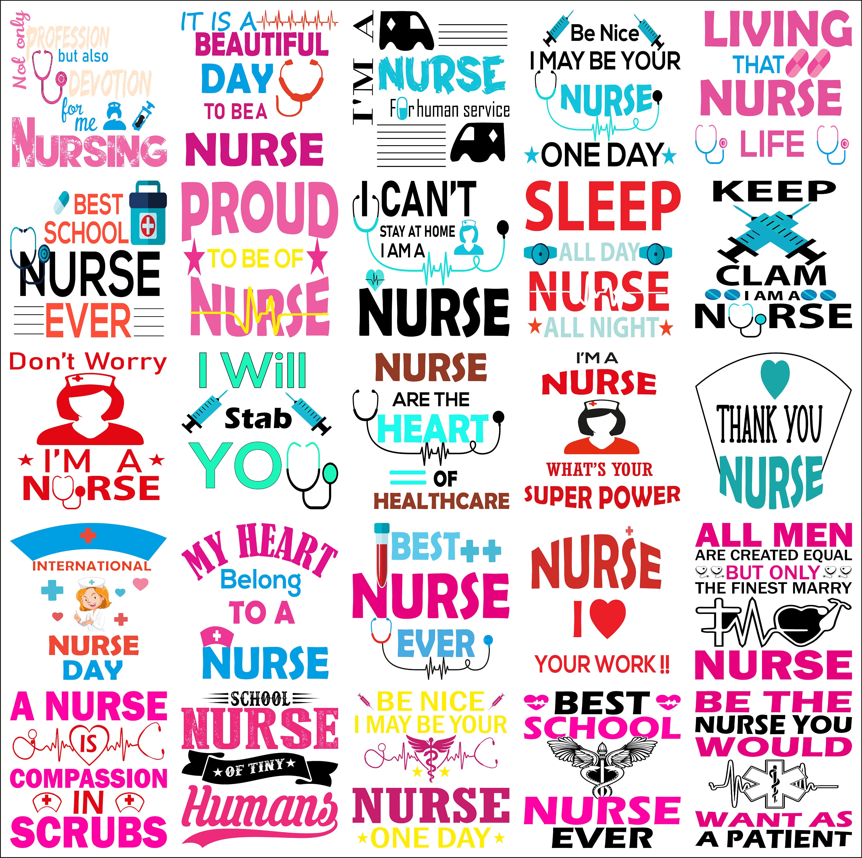 Nurse SVG Bundle, Nurse Quotes, Nurse Designs, SVG Files for Cricut ...