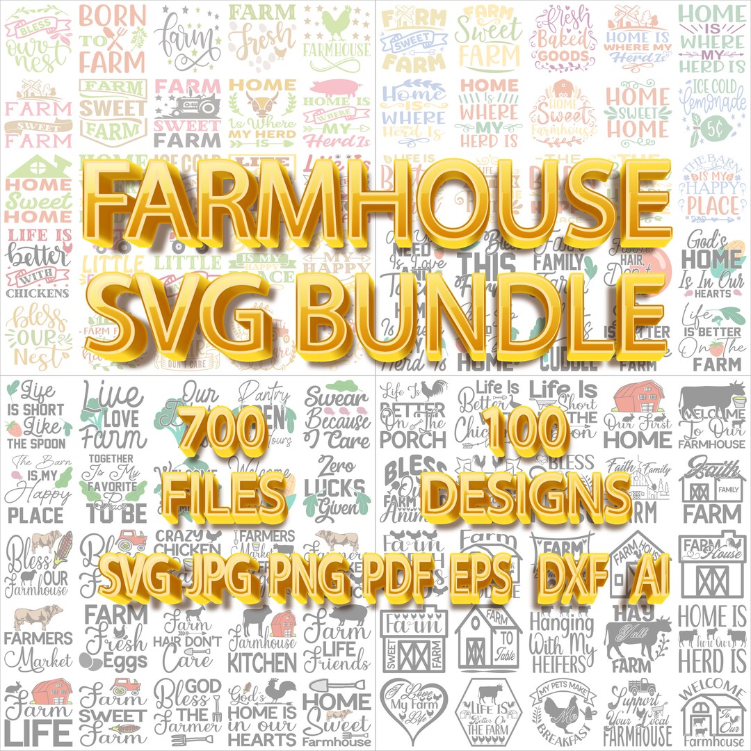 Farmhouse SVG Bundle, Farmhouse Quotes, Farmhouse Designs, SVG Files ...