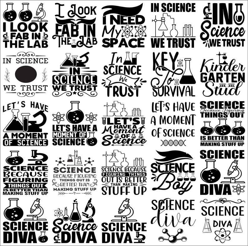 Science SVG Bundle, SVG Files for Cricut, Science Designs, Instant ...