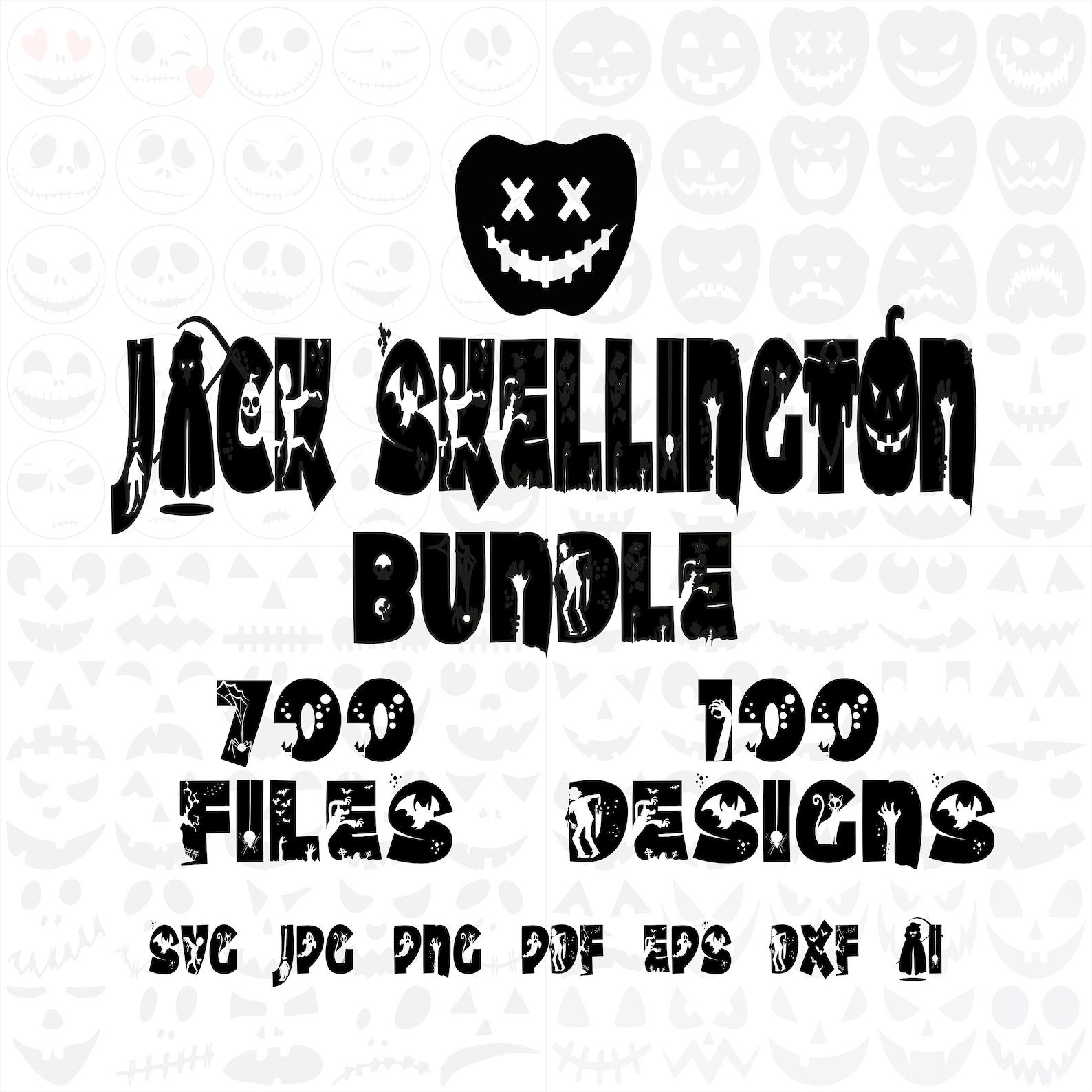 Jack Skellington SVG Bundle Jack Skellington Designs SVG - Etsy