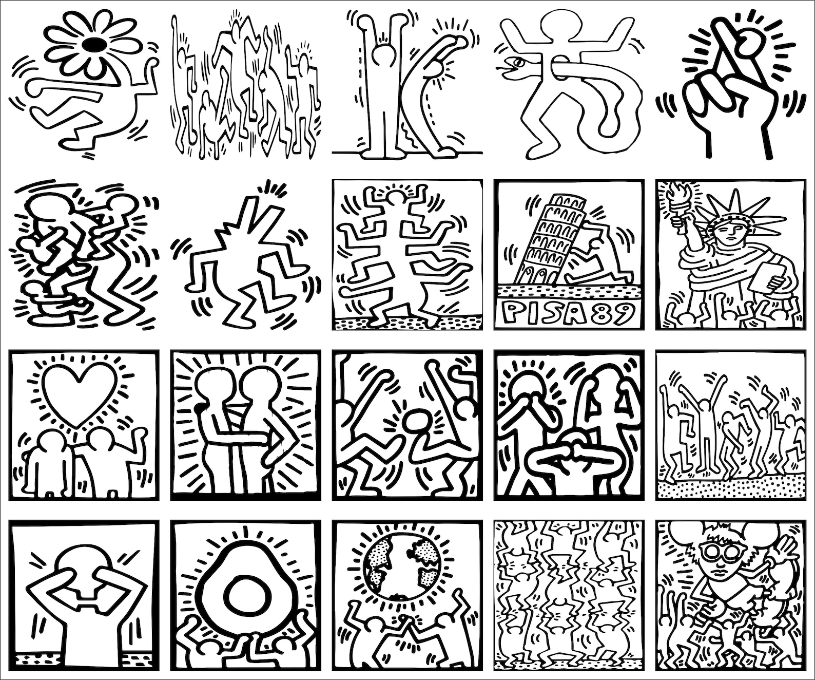 Keith Haring SVG Bundle SVG Files for Cricut Keith Haring - Etsy