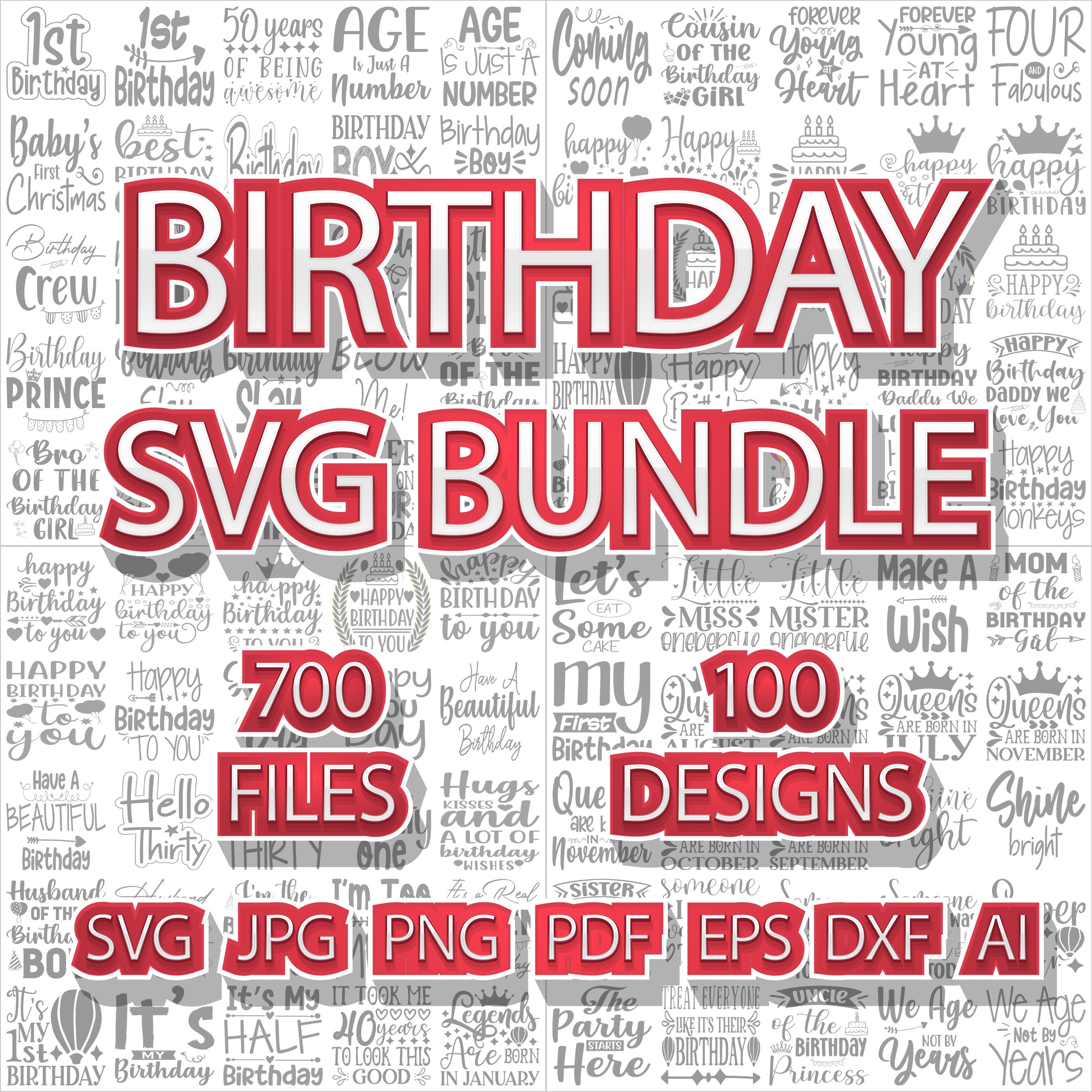 Birthday SVG Bundle, SVG Files for Cricut, Instant Download, Birthday ...