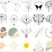 Boho Line Art Bundle, Boho Line Art Designs, Printable, Editable ...