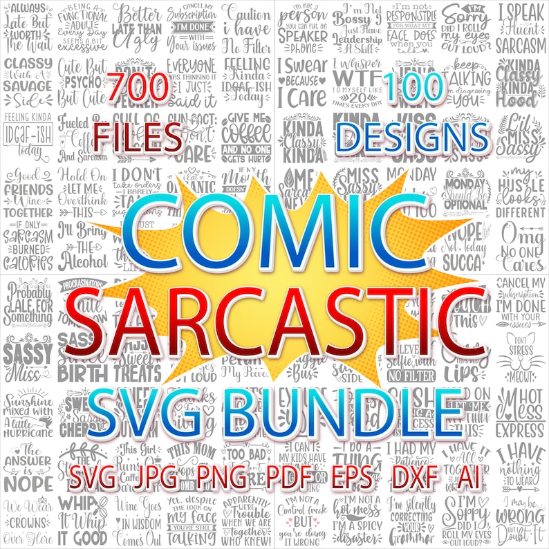 Comic and Sarcastic SVG Bundle, Comic and Sarcastic Quotes, SVG Files ...