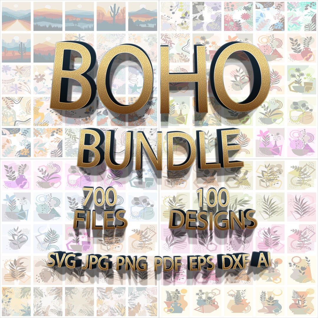 Boho Bundle, Boho Designs, Boho SVG, Minimalist, Bohemian, 700 Files ...