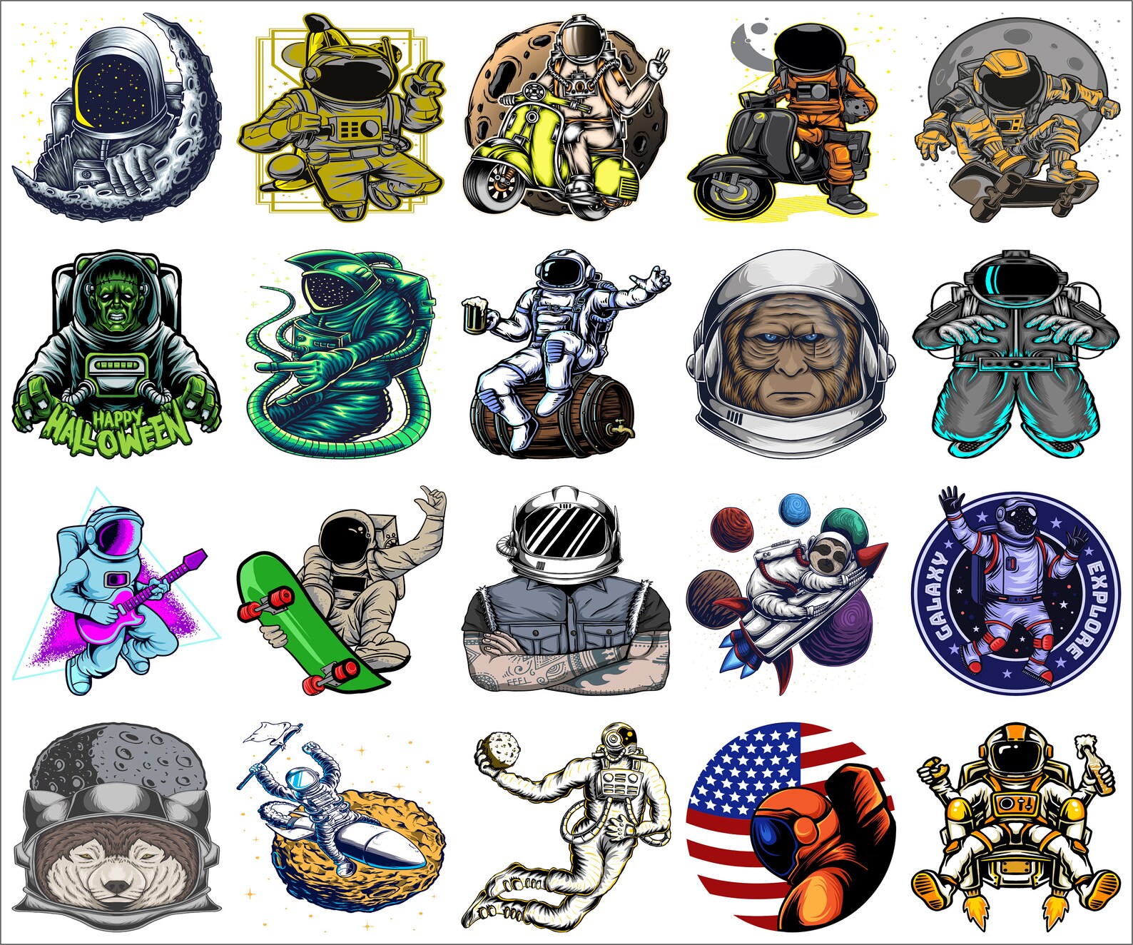 Astronaut Bundle, Astronaut Designs, T Shirt Designs, Astronaut SVG ...