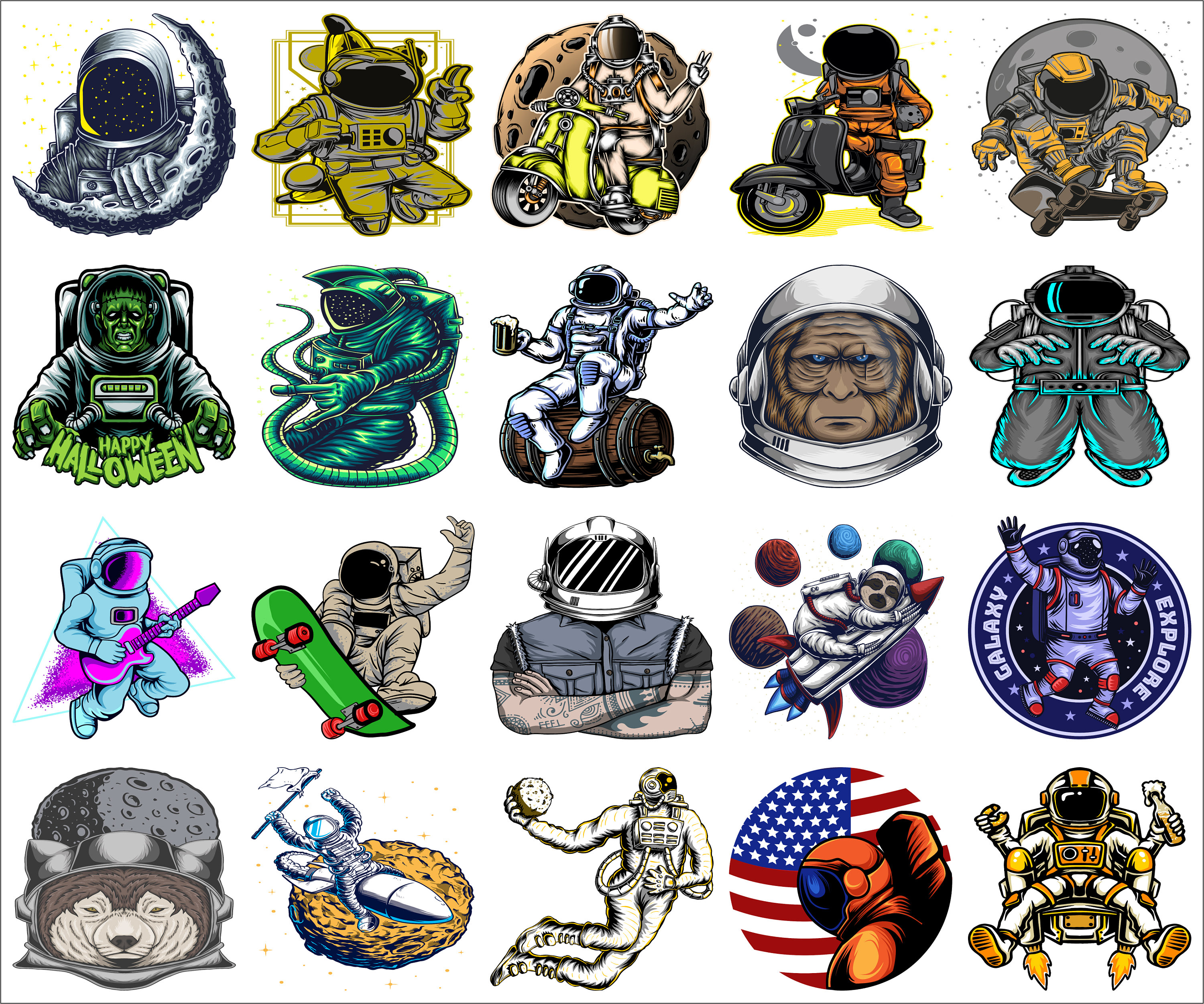 Astronaut Bundle, Astronaut Designs, T Shirt Designs, Astronaut SVG ...