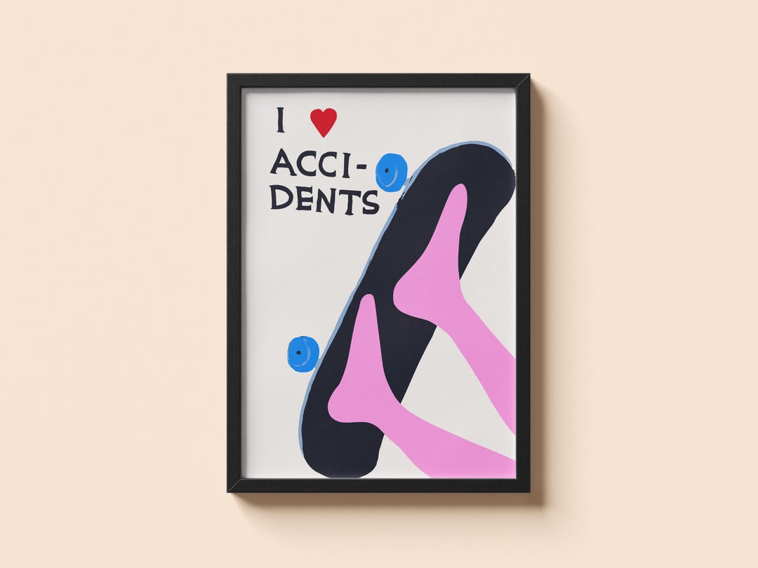 David Shrigley - I Love Accidents - Absurd Humor Poster - Bold Home Art ...