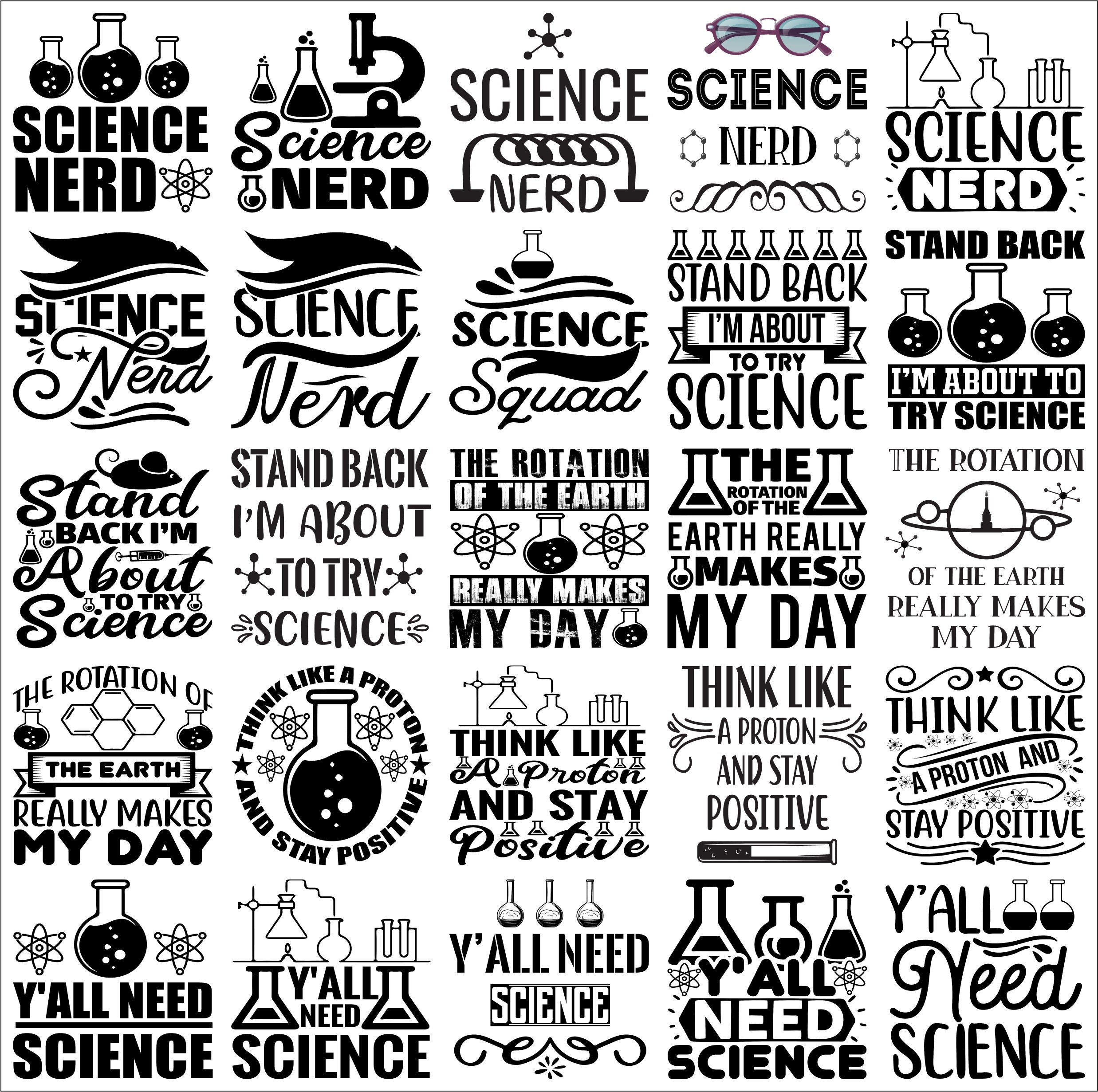 Science SVG Bundle, SVG Files for Cricut, Science Designs, Instant ...