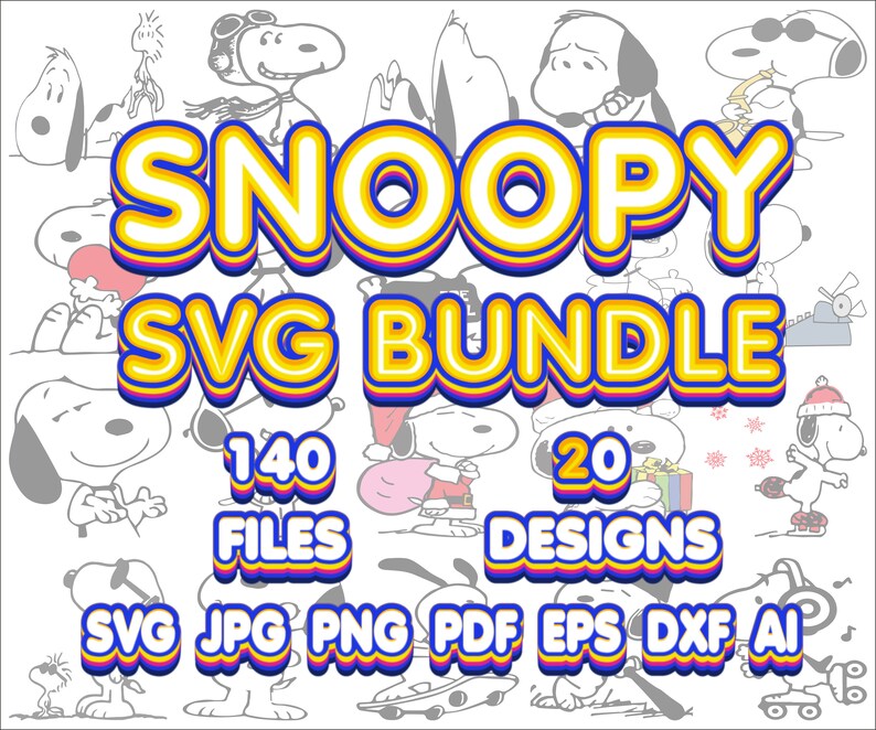 Snoopy SVG Bundle Snoopy Clipart SVG Files for Cricut - Etsy Hong Kong