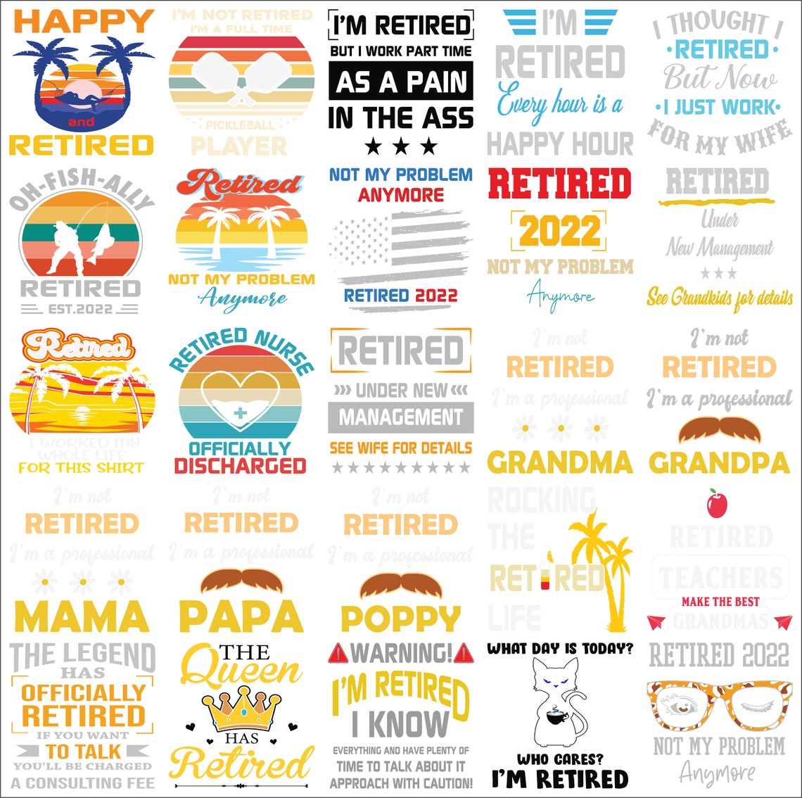 Retirement Bundle, Retirement Quotes, Retirement Designs, 700 Files ...