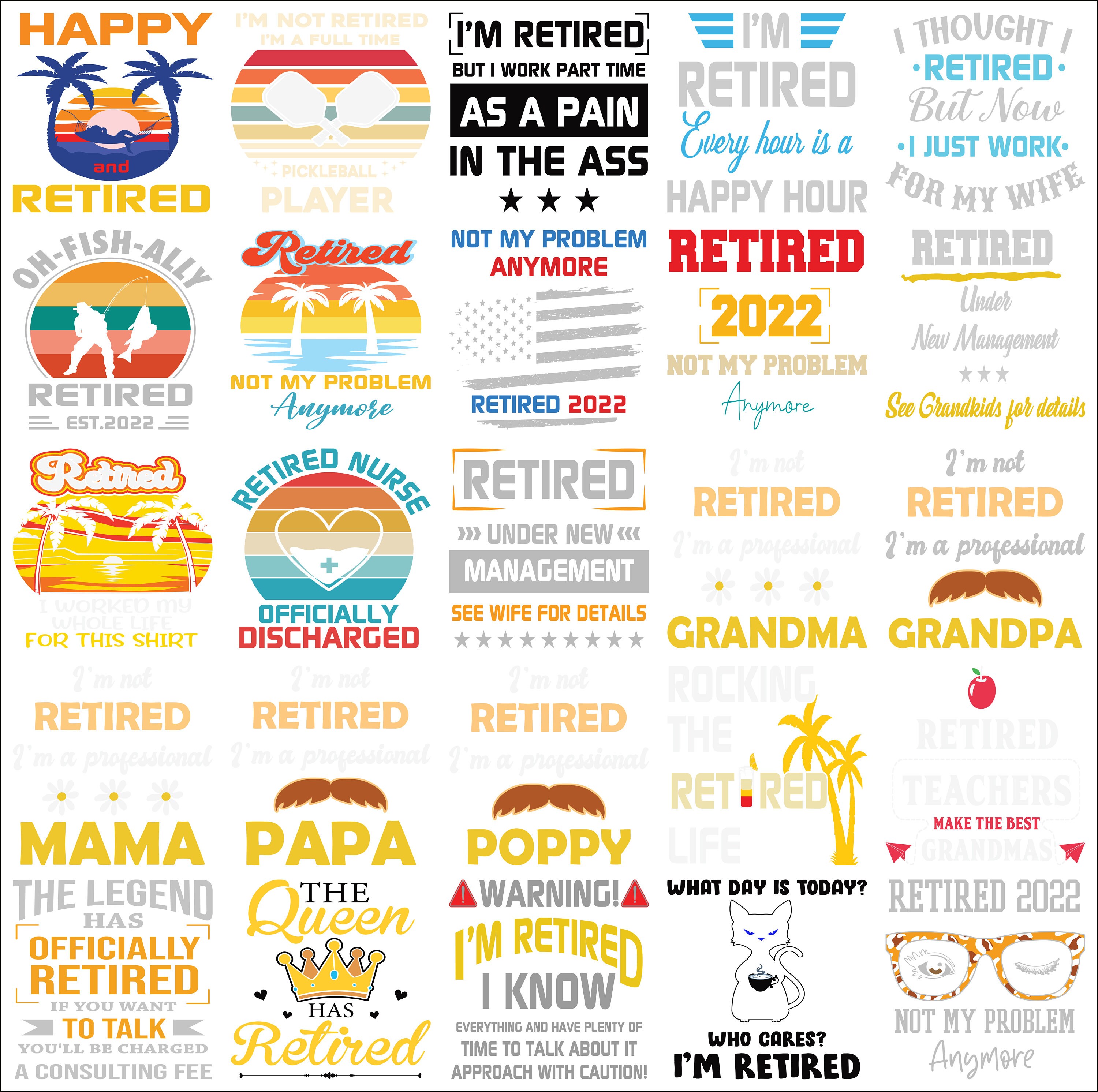 Retirement Bundle, Retirement Quotes, Retirement Designs, 700 Files ...