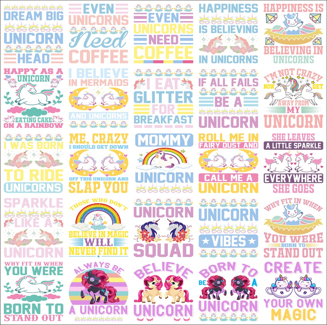 Unicorn Bundle 700 Files Svg Png Jpg Pdf Dxf Eps Ai - Etsy