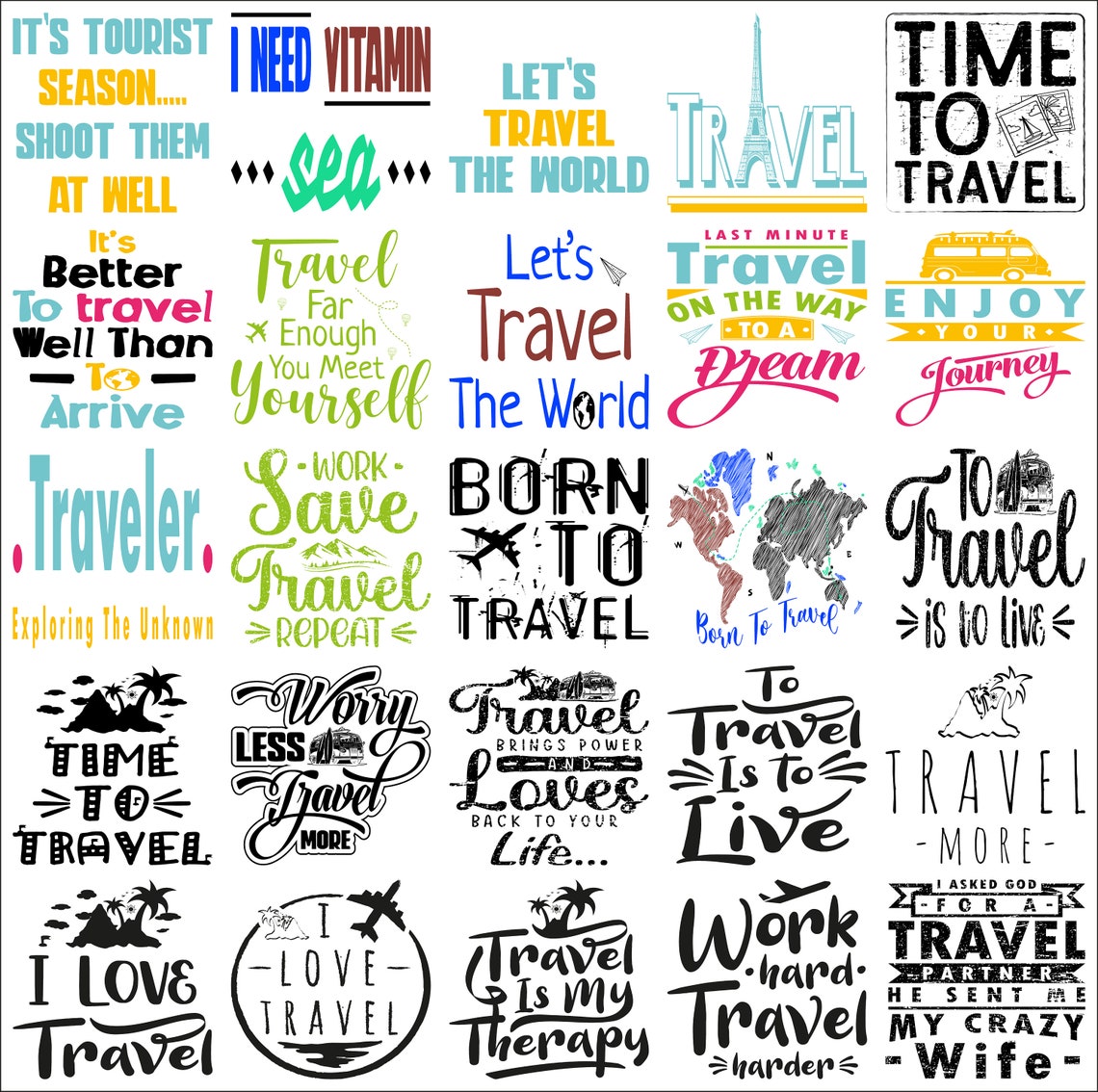 Travel SVG Bundle, Travel Quotes, Travel Designs, SVG Files for Cricut ...