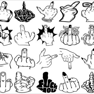 Middle Finger SVG Bundle, SVG Files for Cricut, Instant Download ...