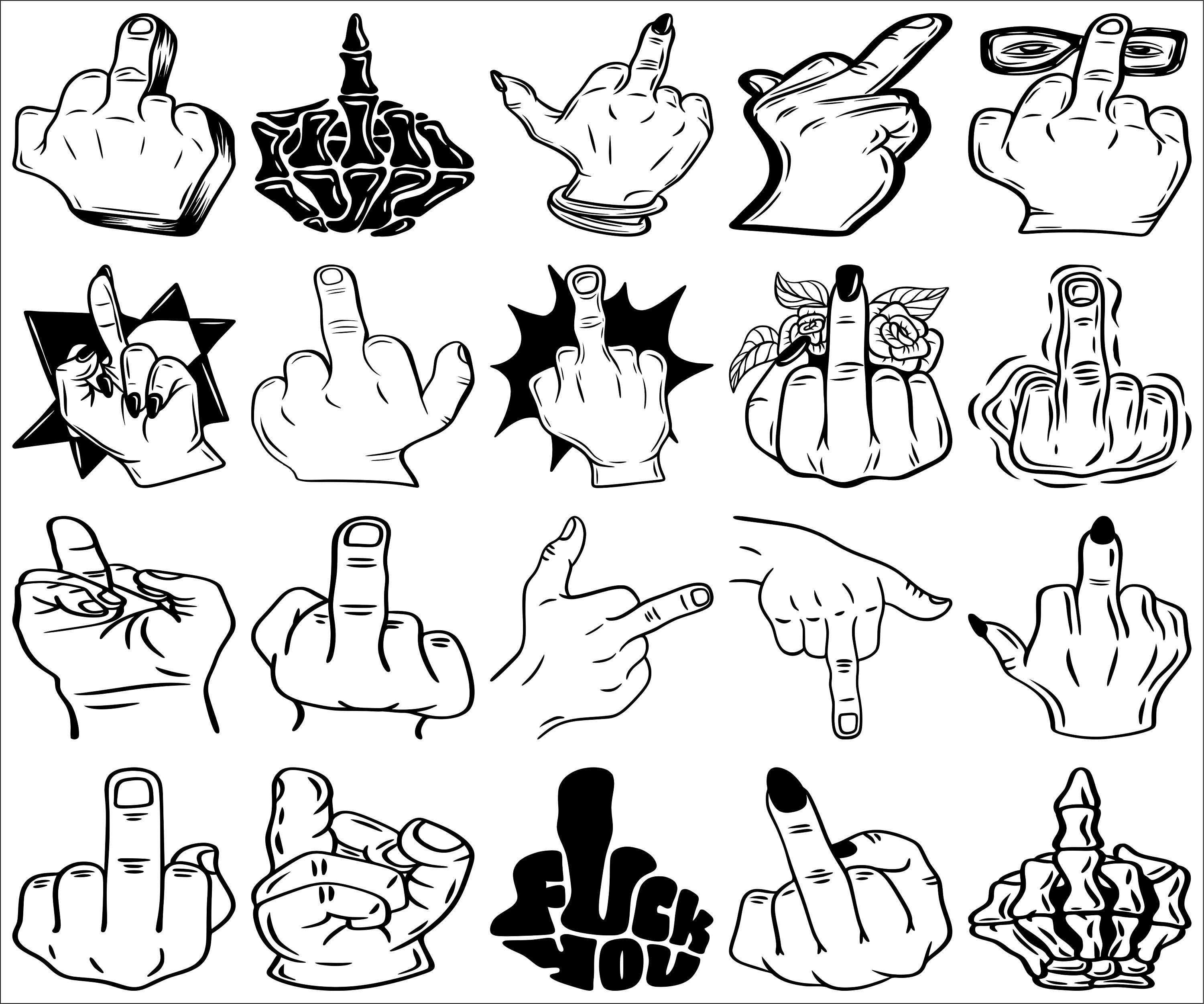Middle Finger SVG Bundle, SVG Files for Cricut, Instant Download ...