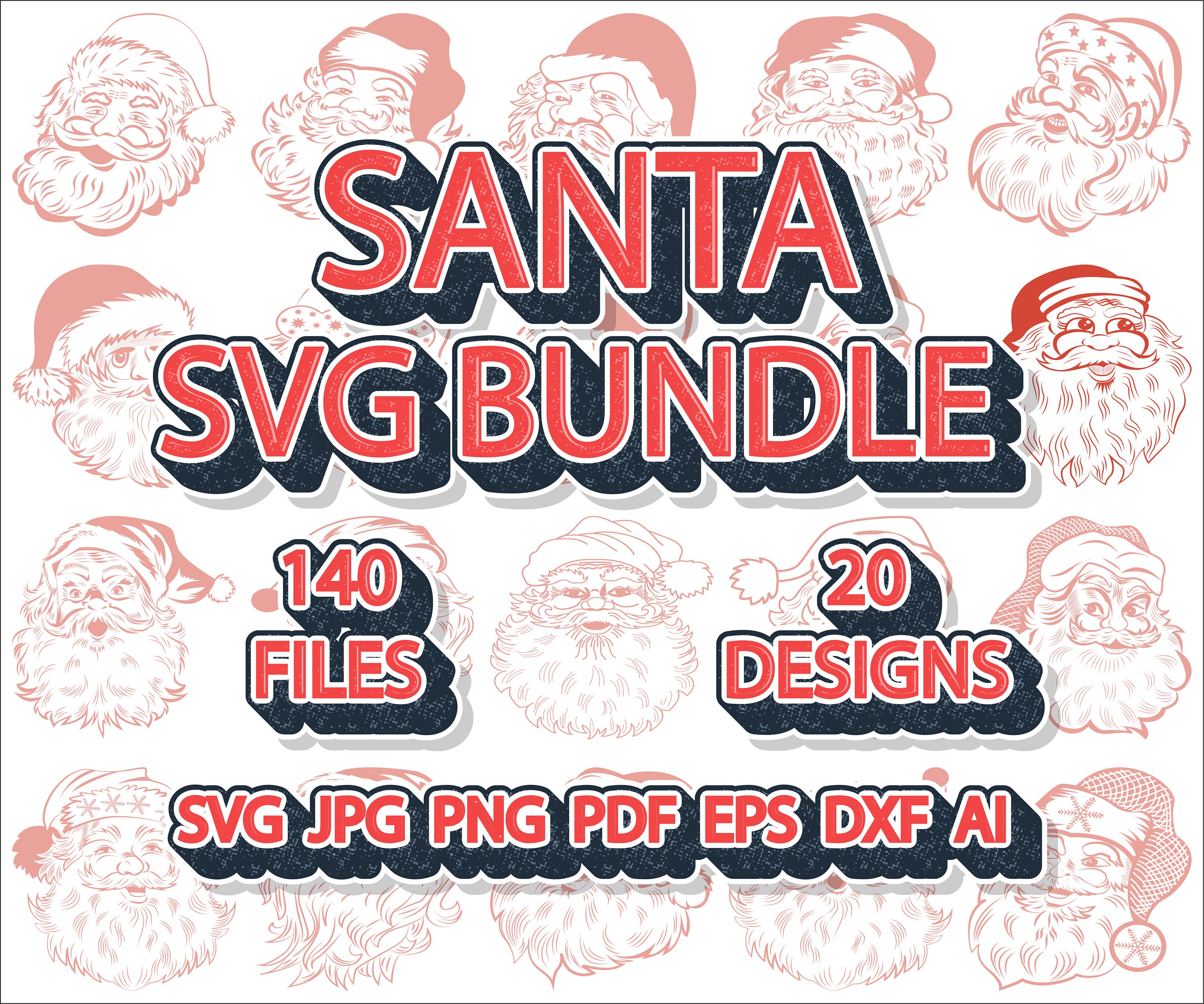 Santa SVG Bundle, SVG Files for Cricut, Cut File, Instant Download ...