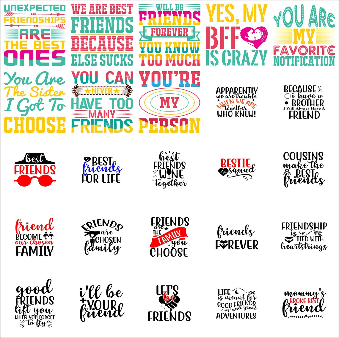 Friendship SVG Bundle Friendship Quotes Friendship Designs - Etsy
