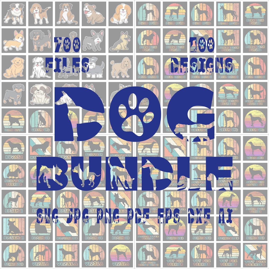 Dog Bundle, Dog Designs, 700 Files, Printable, Png, Jpg, Dog SVG, Dog T ...