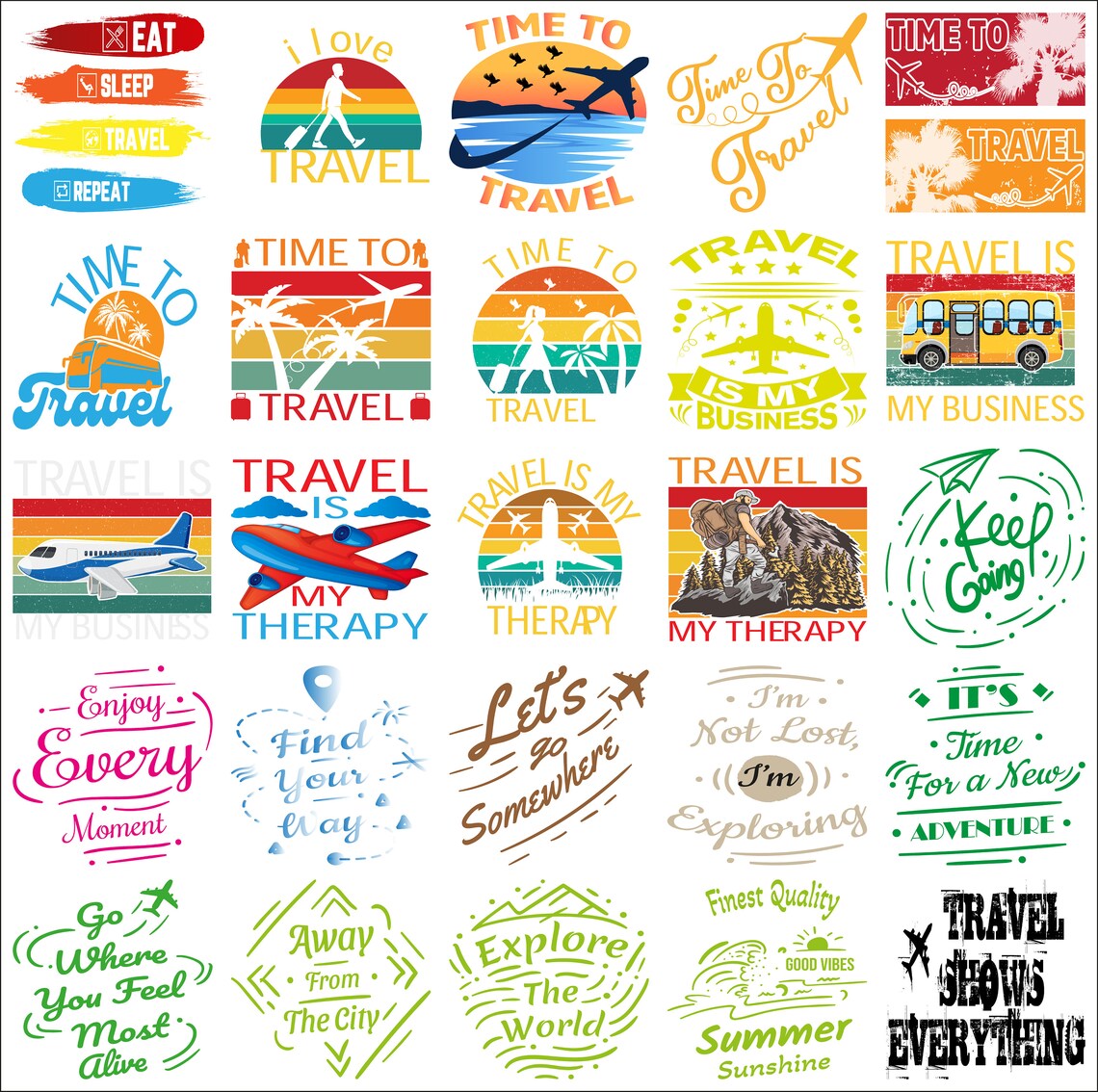 Travel SVG Bundle, Travel Quotes, Travel Designs, SVG Files for Cricut ...