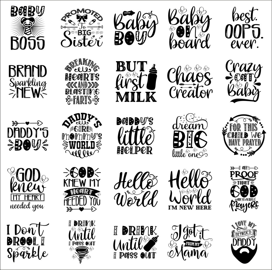 Baby SVG Bundle Baby Quotes Baby Designs SVG Files for - Etsy