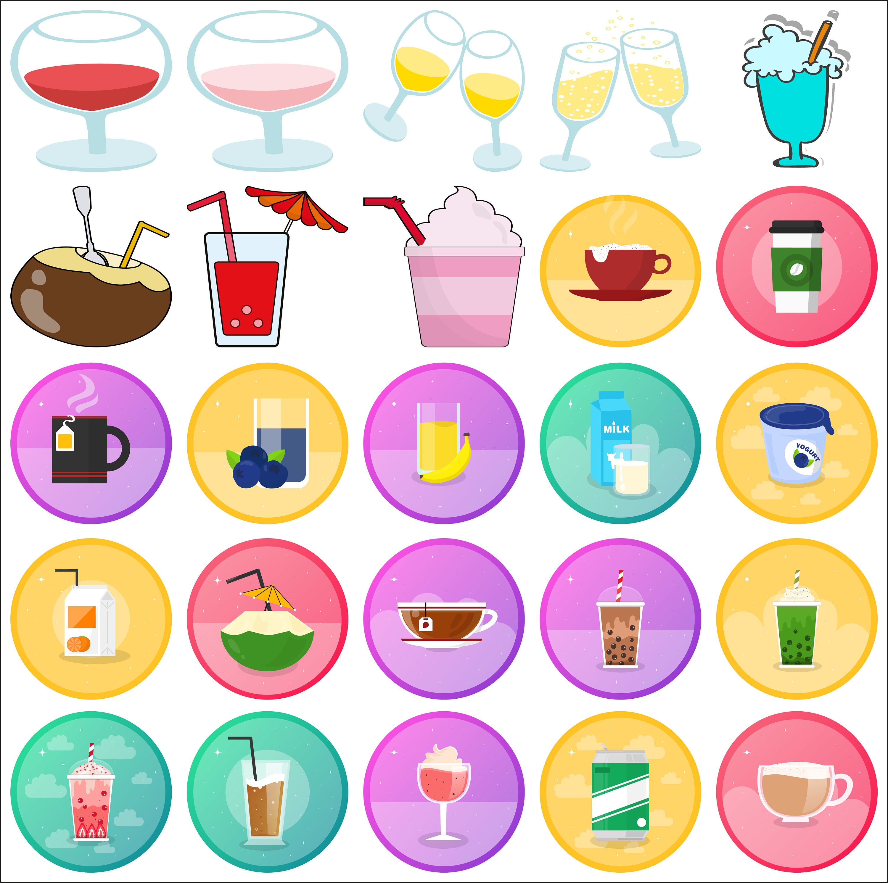 Drinks Svg Bundle, Instant Download, Svg Files for Cricut, Printable ...