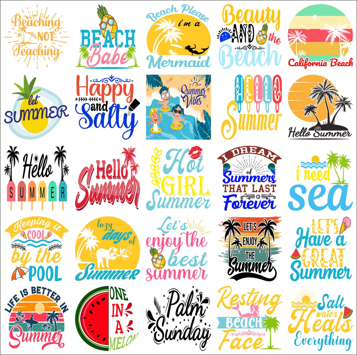 Summer SVG Bundle, Instant Download, 700 Files, Summer Quotes, Summer ...