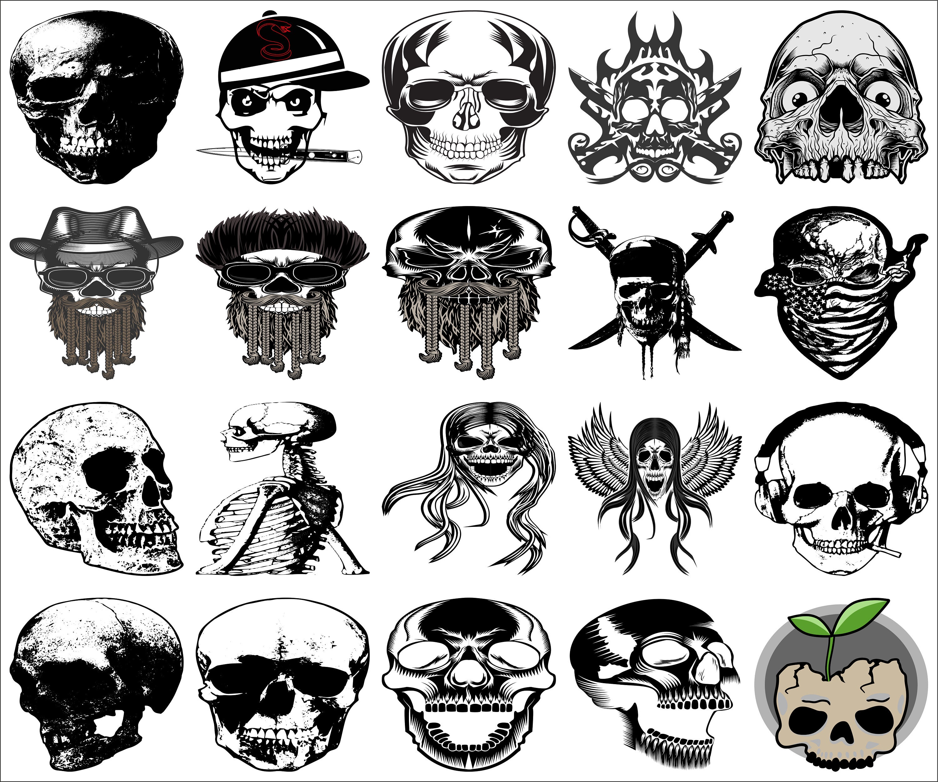 Skull SVG Bundle, Skull Designs, Skull Svg, Printable, Editable ...