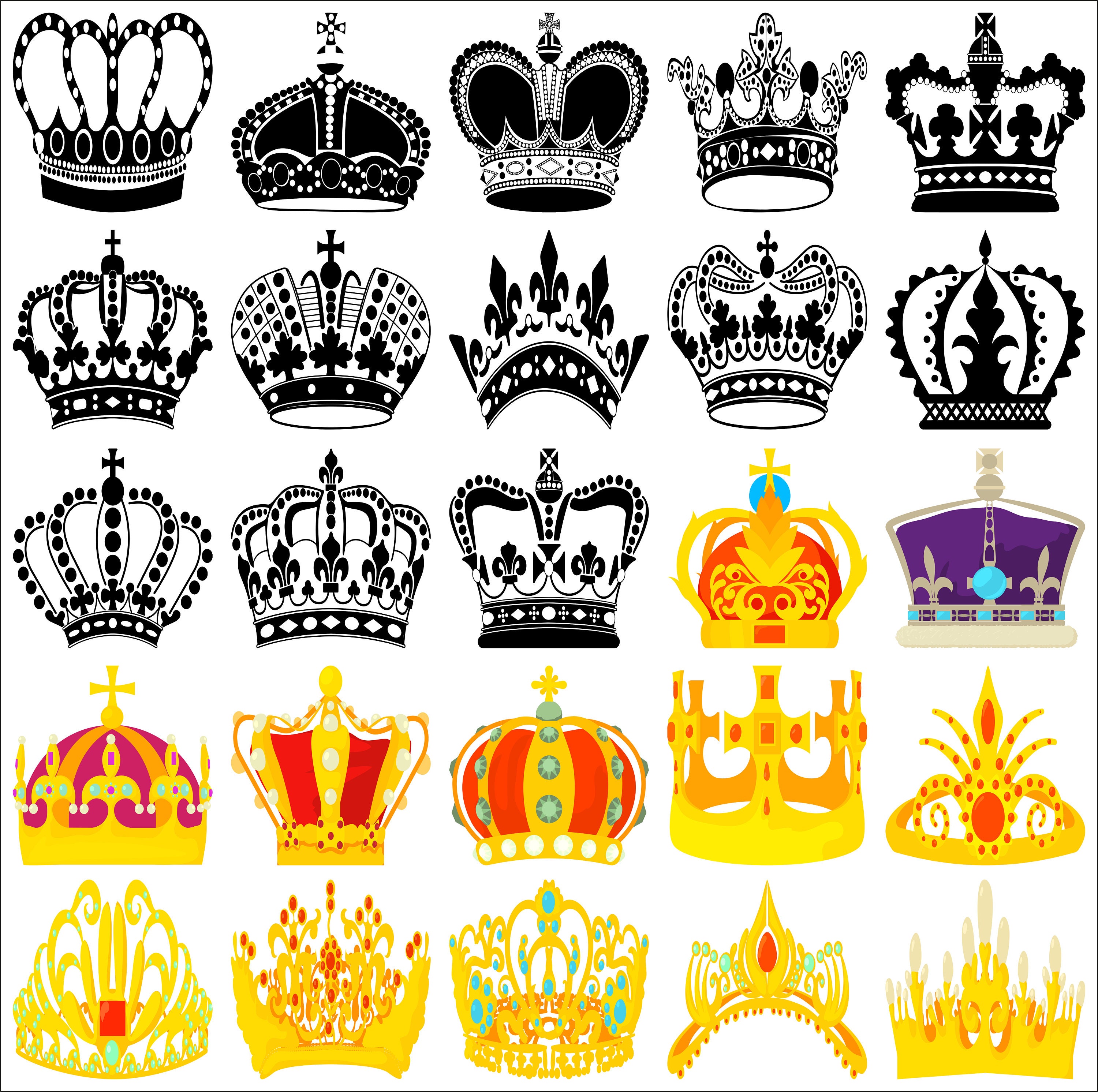 Royal Crown SVG Bundle, SVG Files for Cricut, Instant Download, Cricut ...