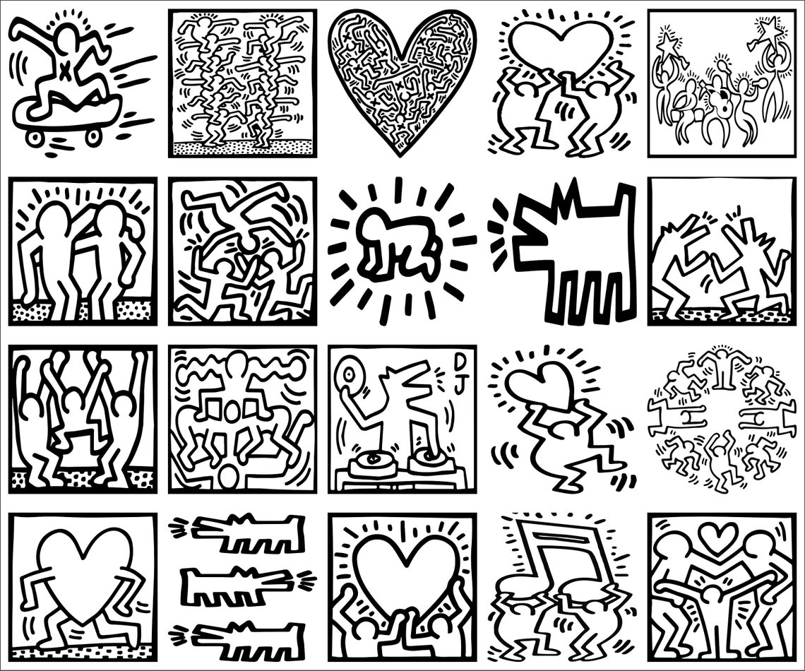 Keith Haring Bundle Keith Haring Designs Printable - Etsy