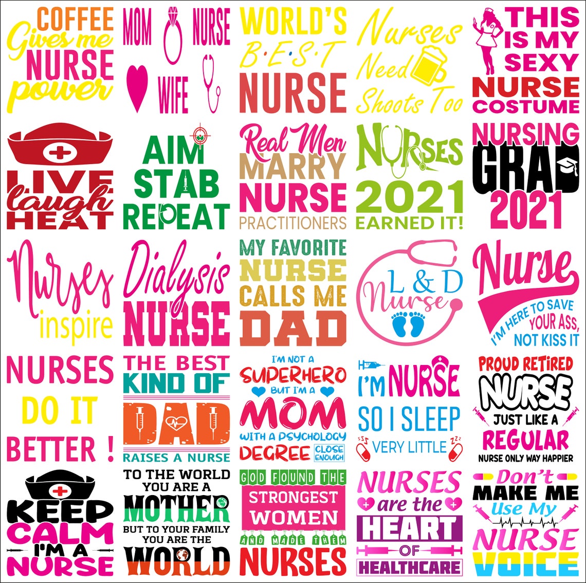 Nurse SVG Bundle, Nurse Quotes, Nurse Designs, SVG Files for Cricut ...
