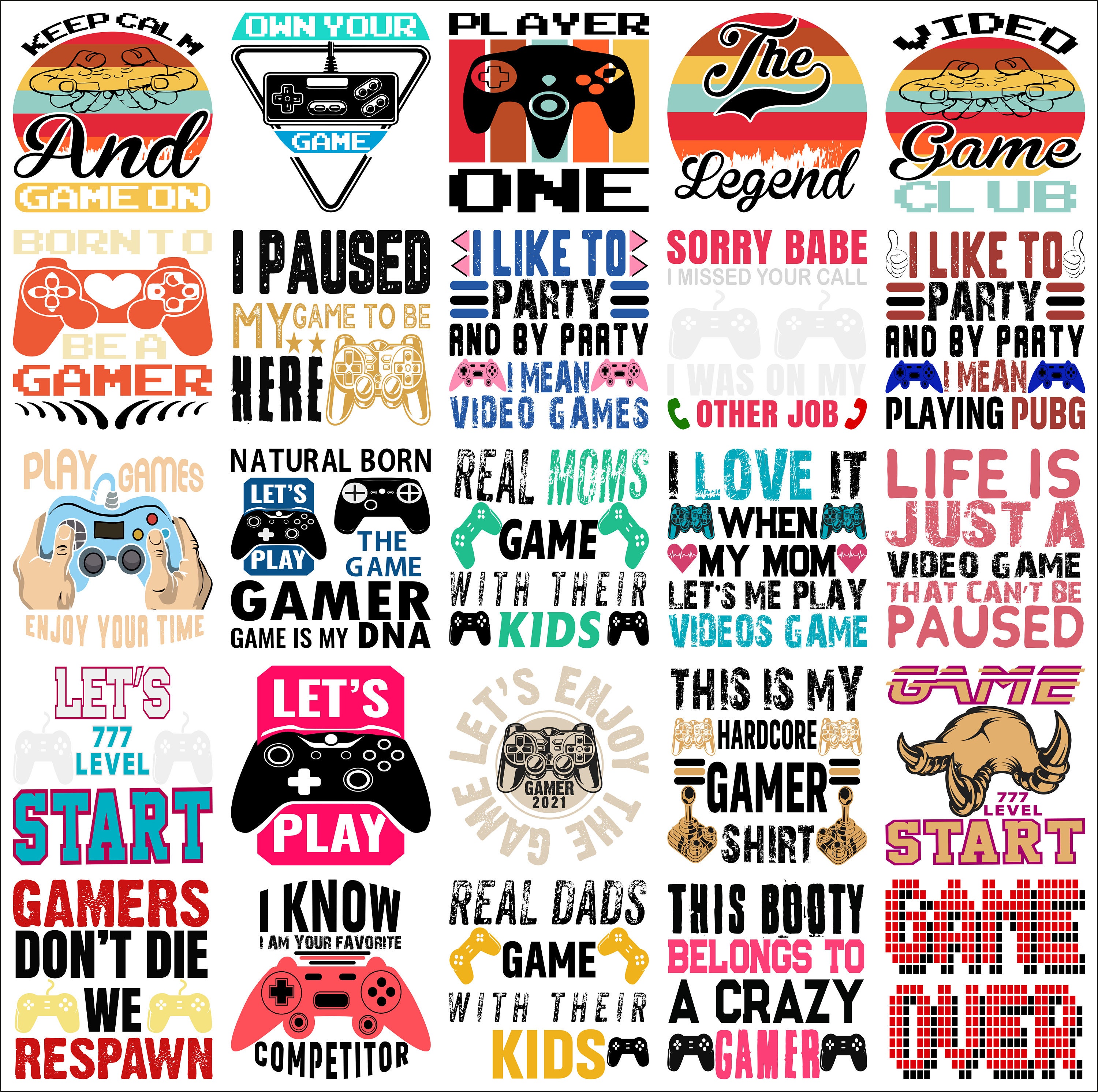 Gamer Bundle, Svg, Png, Jpg, Pdf, Dxf, Eps, Ai Formats, 700 Files ...