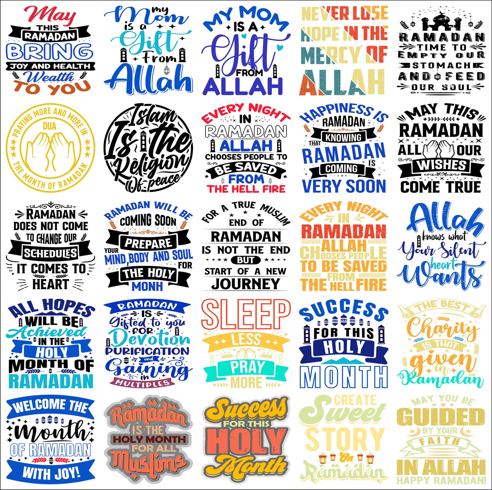 Islamic SVG Bundle, Islamic Quotes, Islamic Designs, SVG Files for ...