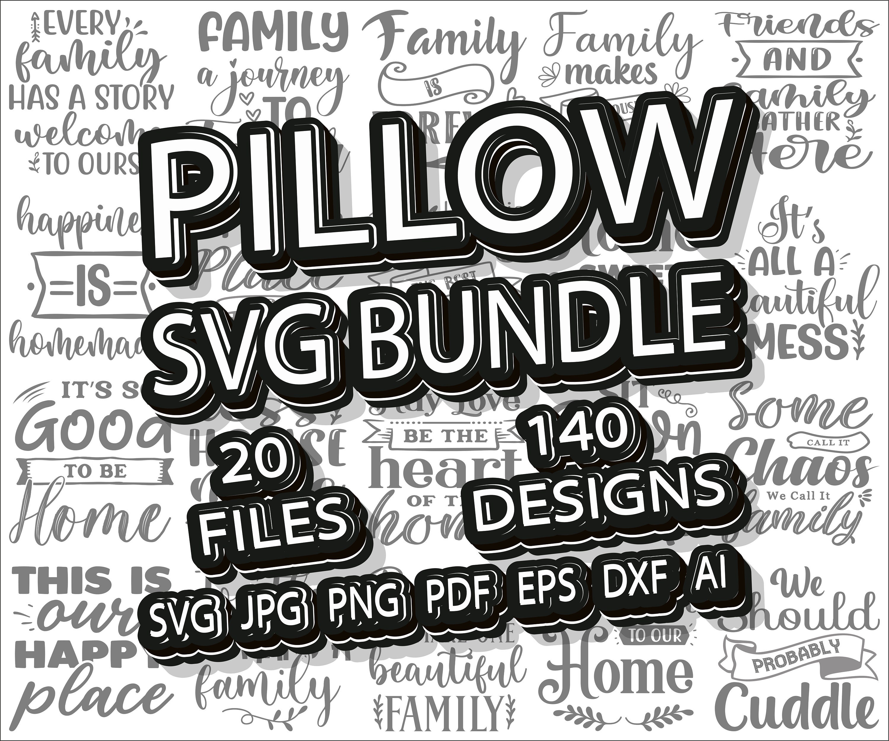 Pillow SVG Bundle, SVG Files for Cricut, Pillow Quotes, Cut File ...