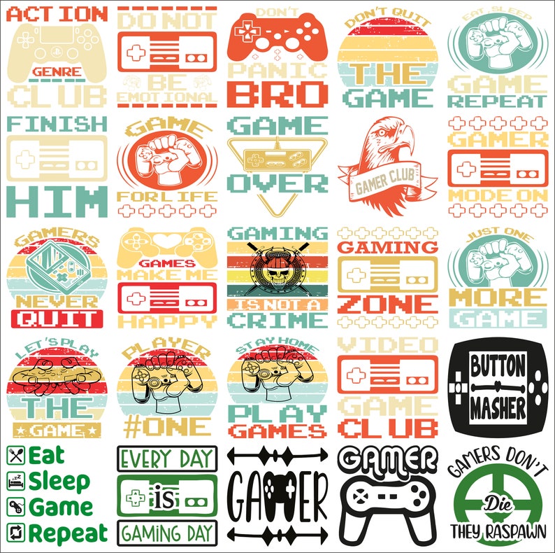 Gamer Bundle, Svg, Png, Jpg, Pdf, Dxf, Eps, Ai Formats, 700 Files ...