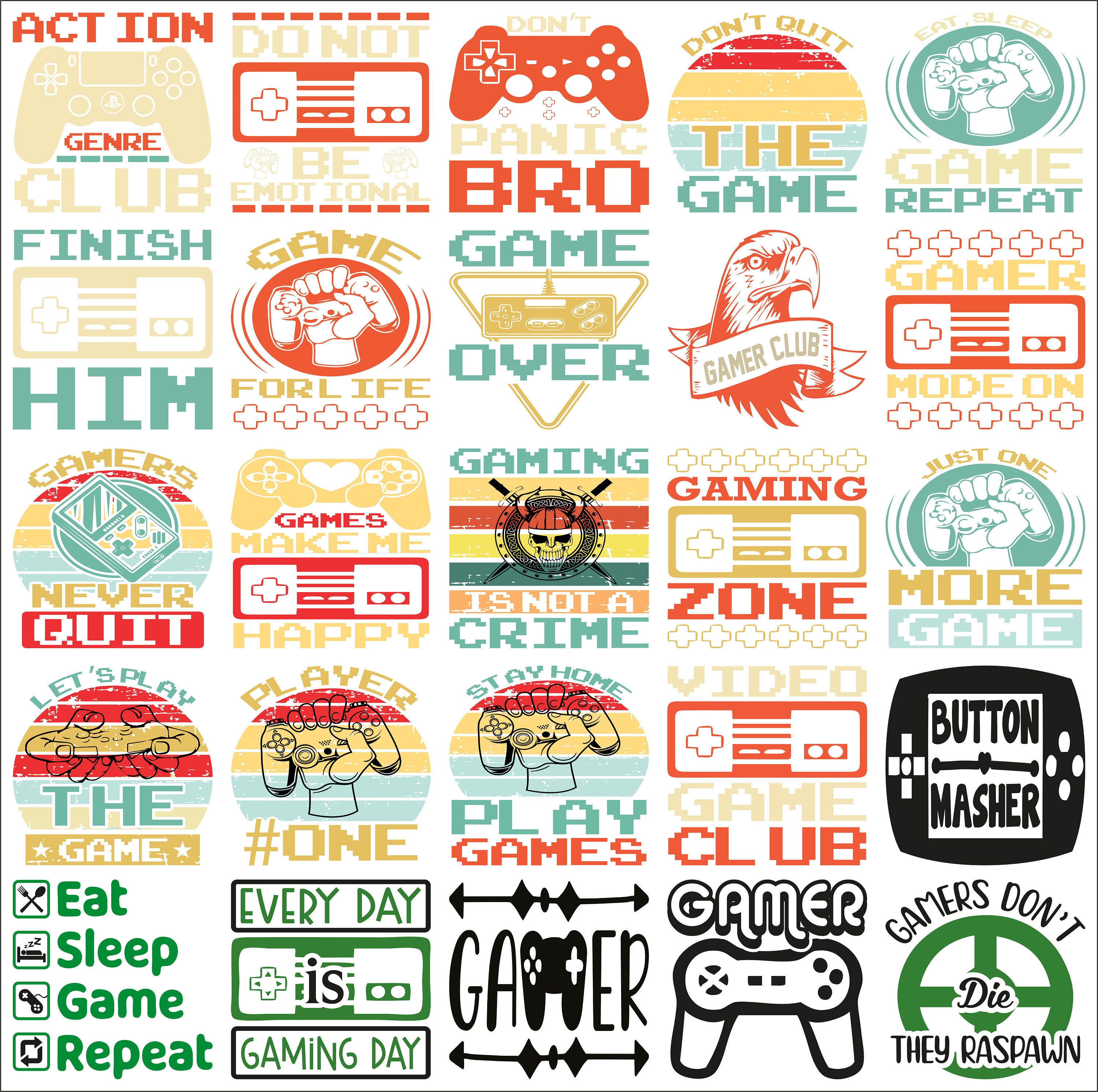 Gamer Bundle, Svg, Png, Jpg, Pdf, Dxf, Eps, Ai Formats, 700 Files ...