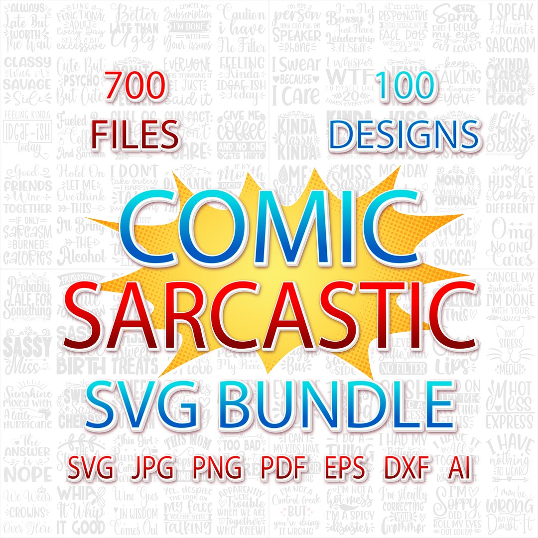 Comic and Sarcastic SVG Bundle Comic and Sarcastic Quotes - Etsy