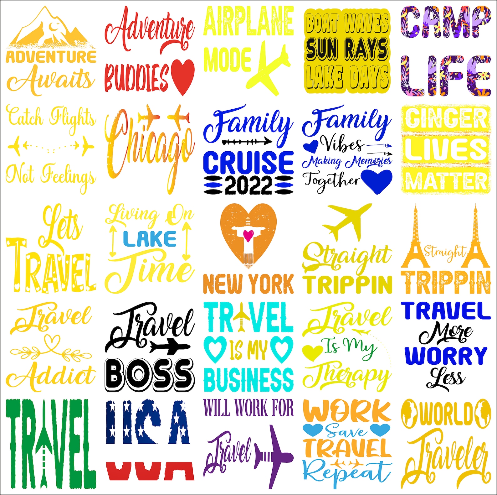 Travel SVG Bundle, Travel Quotes, Travel Designs, SVG Files for Cricut ...